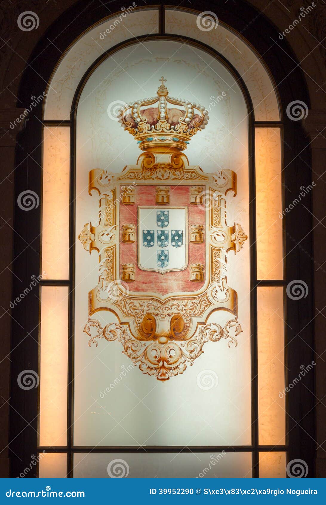 Royal blazon stock photo. Image of lisbon, architecture - 39952290