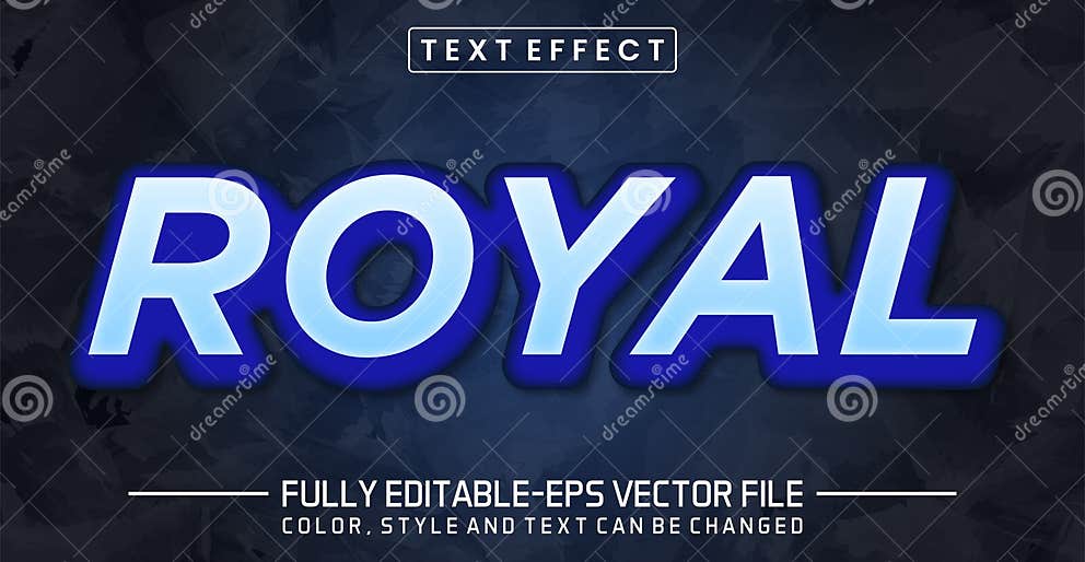 Royal Blue Font Text Effect Editable Stock Illustration - Illustration ...