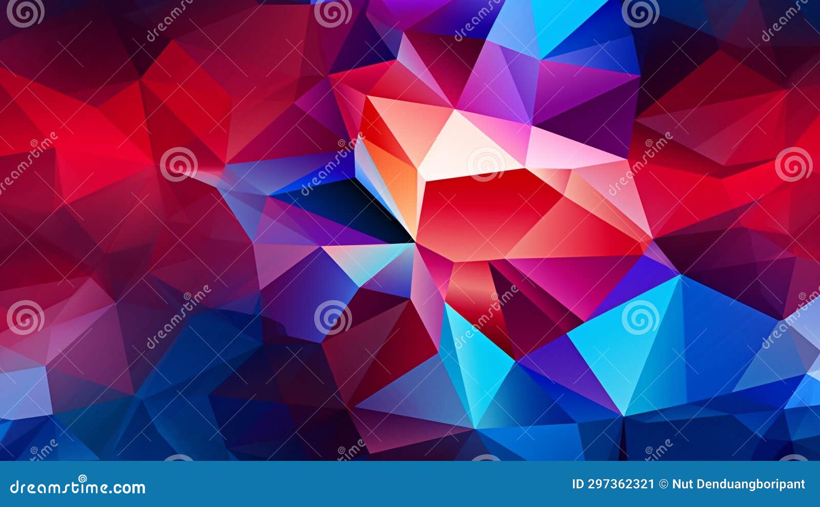 Royal Blue and Ruby Red Geometric Mosaic Pattern Design Stock ...