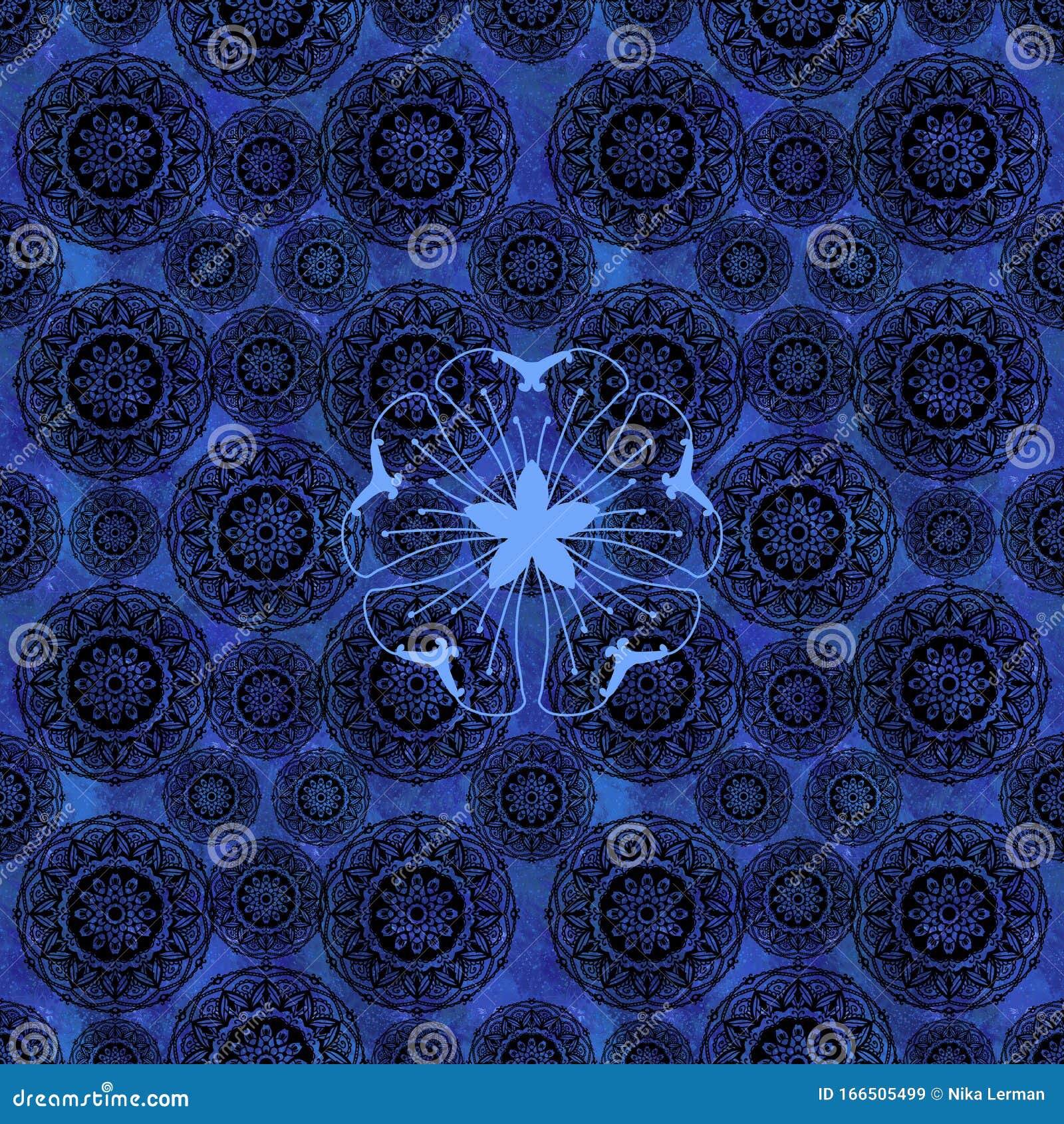 Royal Blue Seamless Pattern Stock Illustration - Illustration of sketch ...