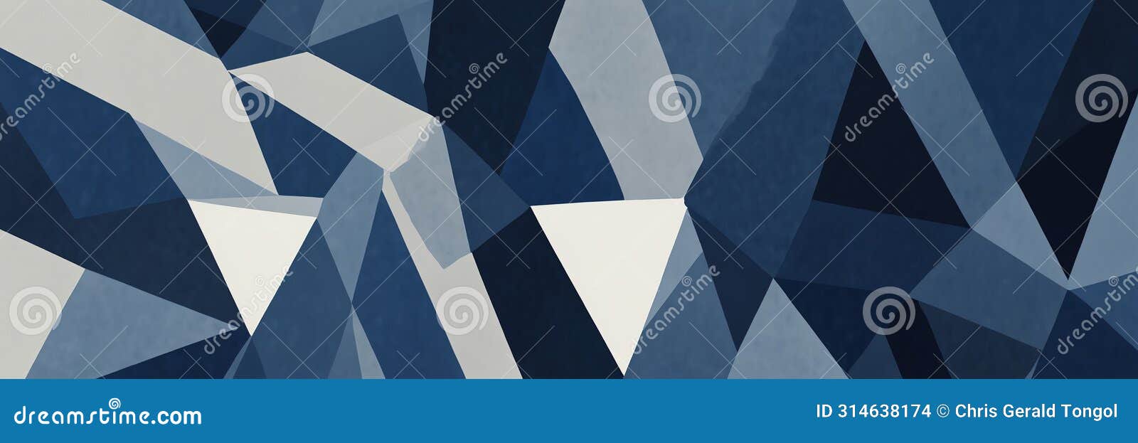 Royal Blue and White Abstract Background with Random Geometric Triangle ...