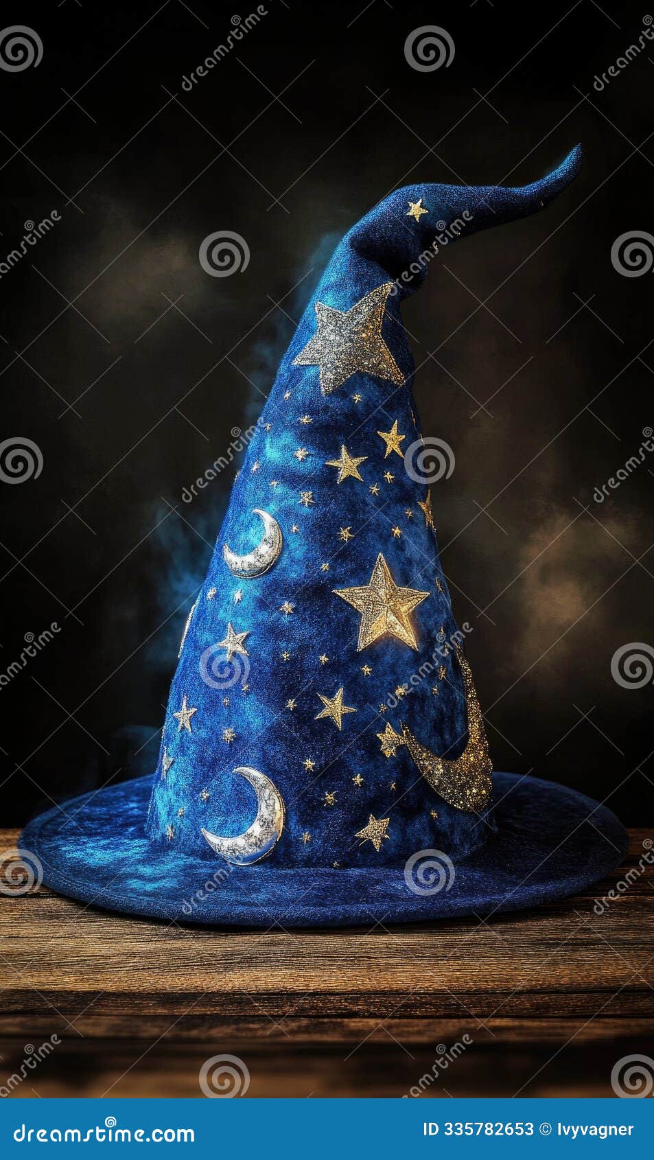 A Royal Blue Wizard Hat, with Silver Stars and Moons Stock Image ...