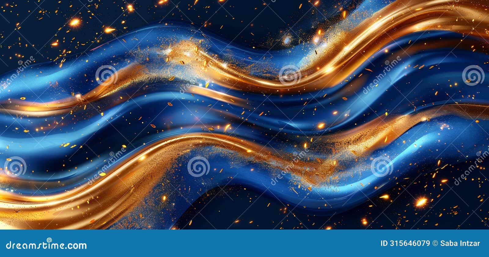 Royal Blue and Yellow Abstract Background.3D Rendering Stock ...