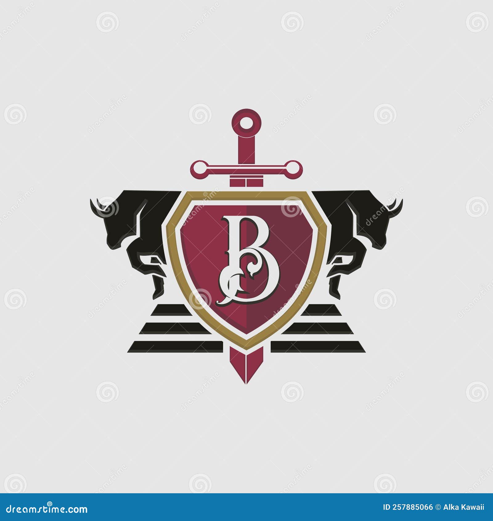 Royal Bull Shield Logo stock vector. Illustration of king - 257885066