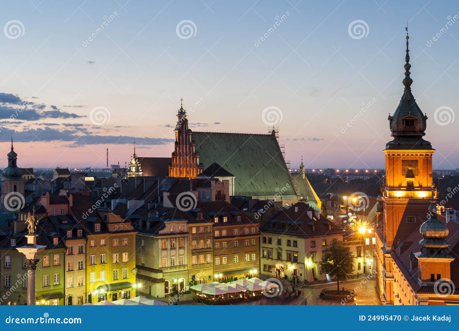 Royal Castle in Warsaw at Night Stock Photo - Image of panorama ...