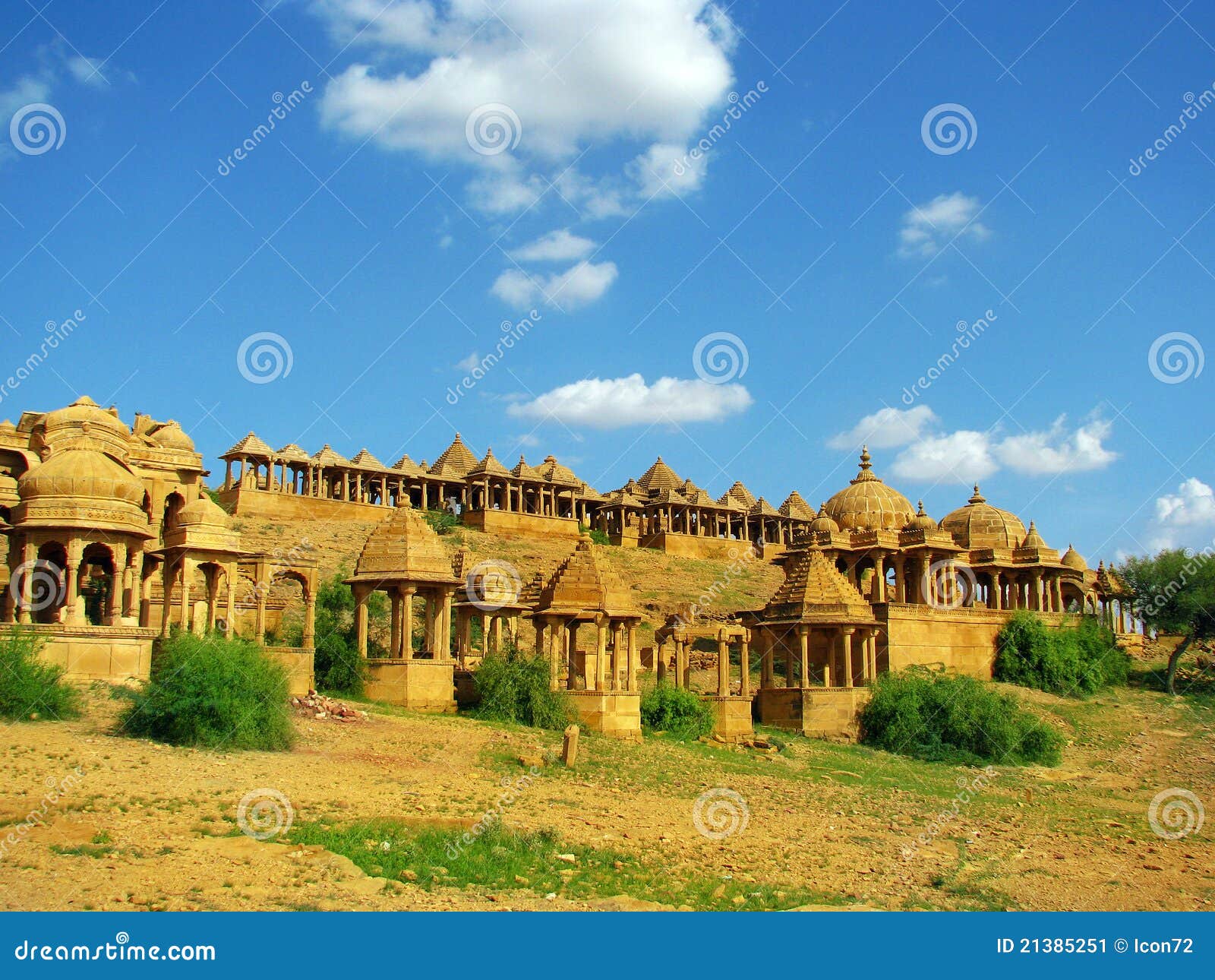 Royal Cenotaphs of Bada Bagh in Jaisalmer, India Stock Image - Image of ...