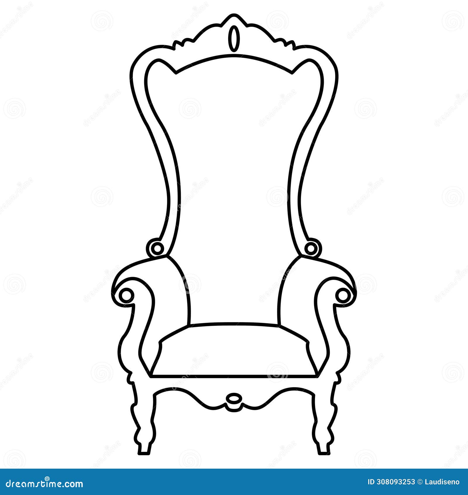 Royal Chair Outline Icon Vector Stock Vector - Illustration of king ...