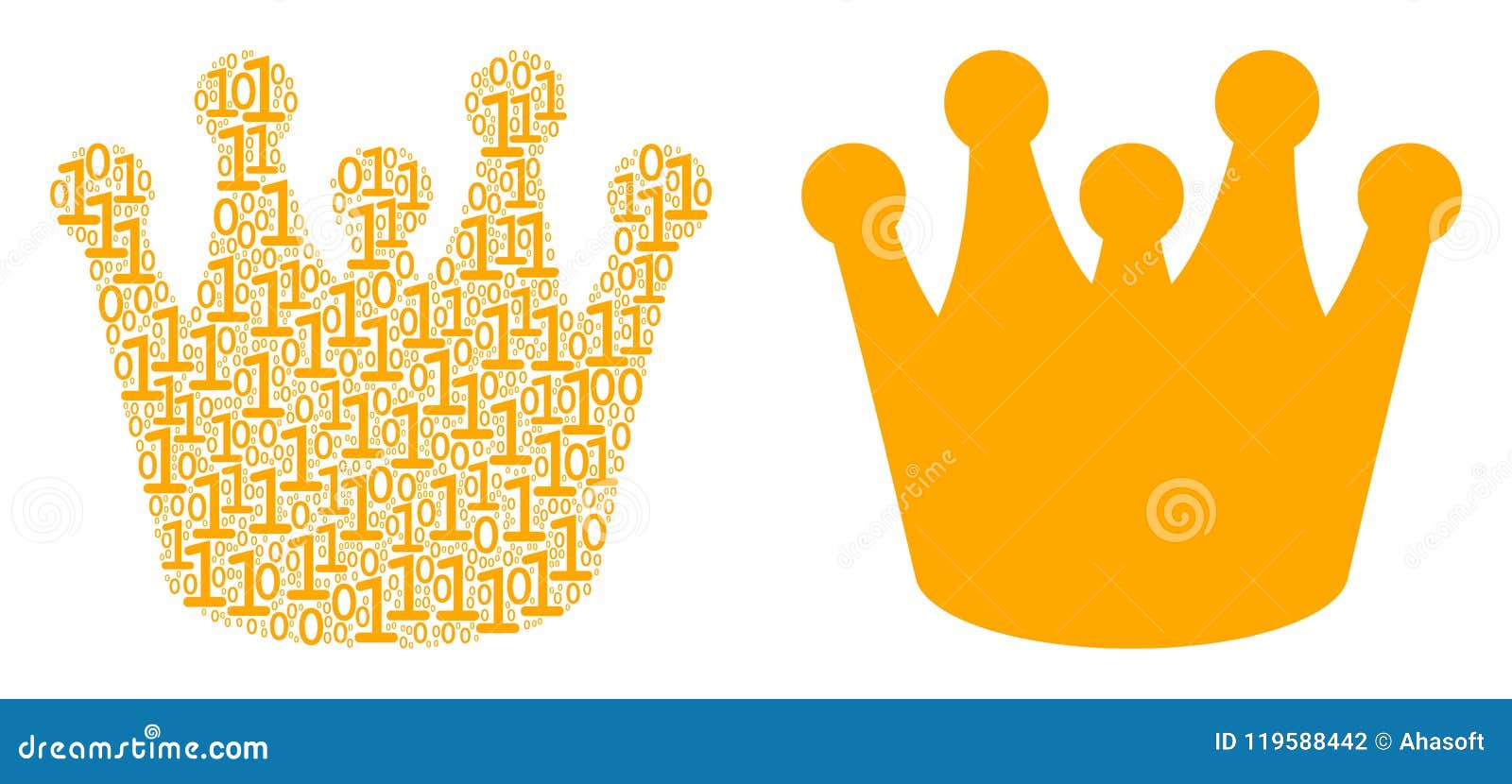 Royal Mosaic of Binary Digits Stock Vector - Illustration of heraldry ...