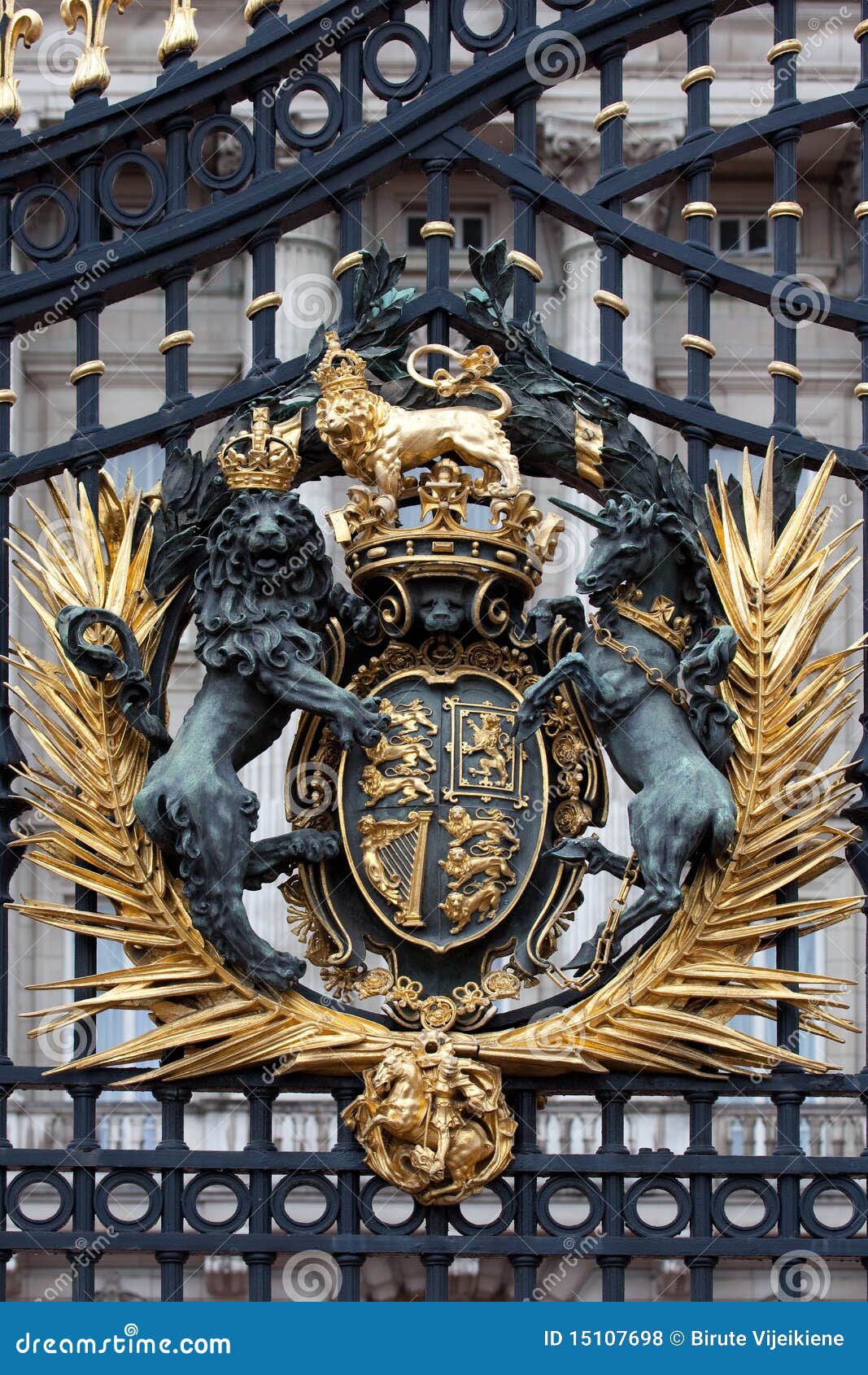 Royal Crest At Buckingham Palace Gate Royalty-Free Stock Image ...