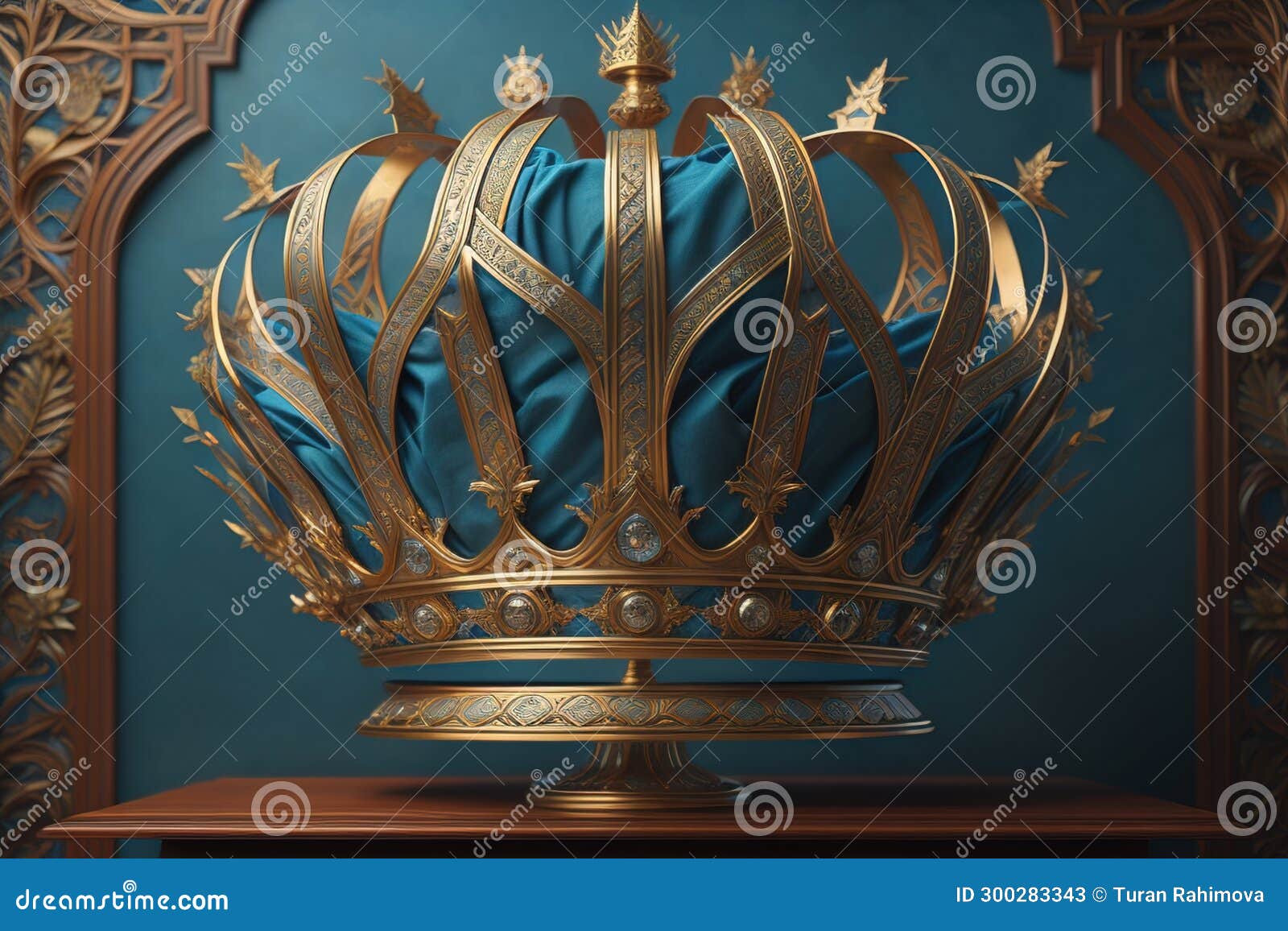 A Royal Crown on a Blue Background. King S Crown Stock Image - Image of ...
