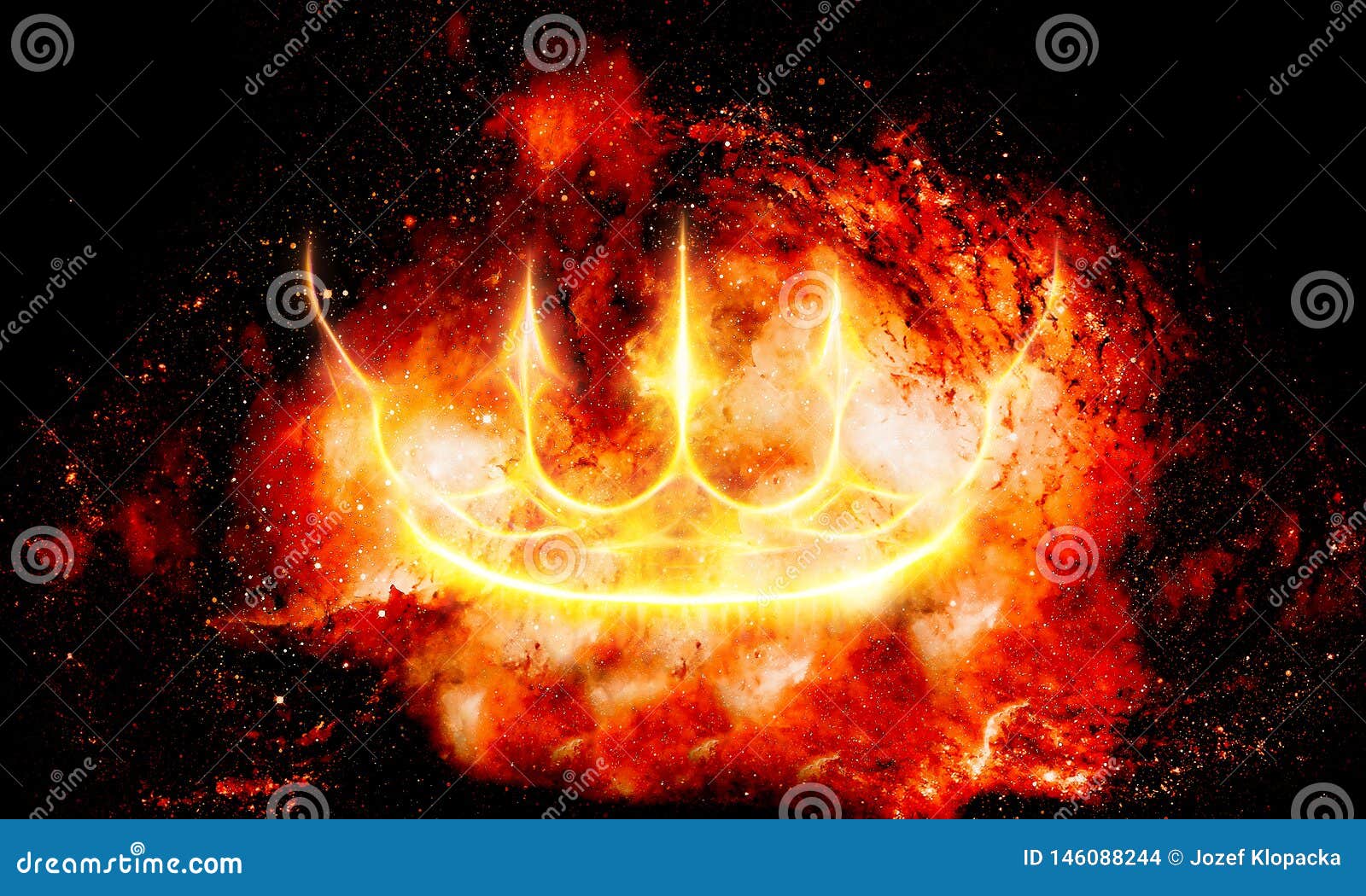 Royal Crown in Cosmic Space. Light Crown. Stock Illustration ...