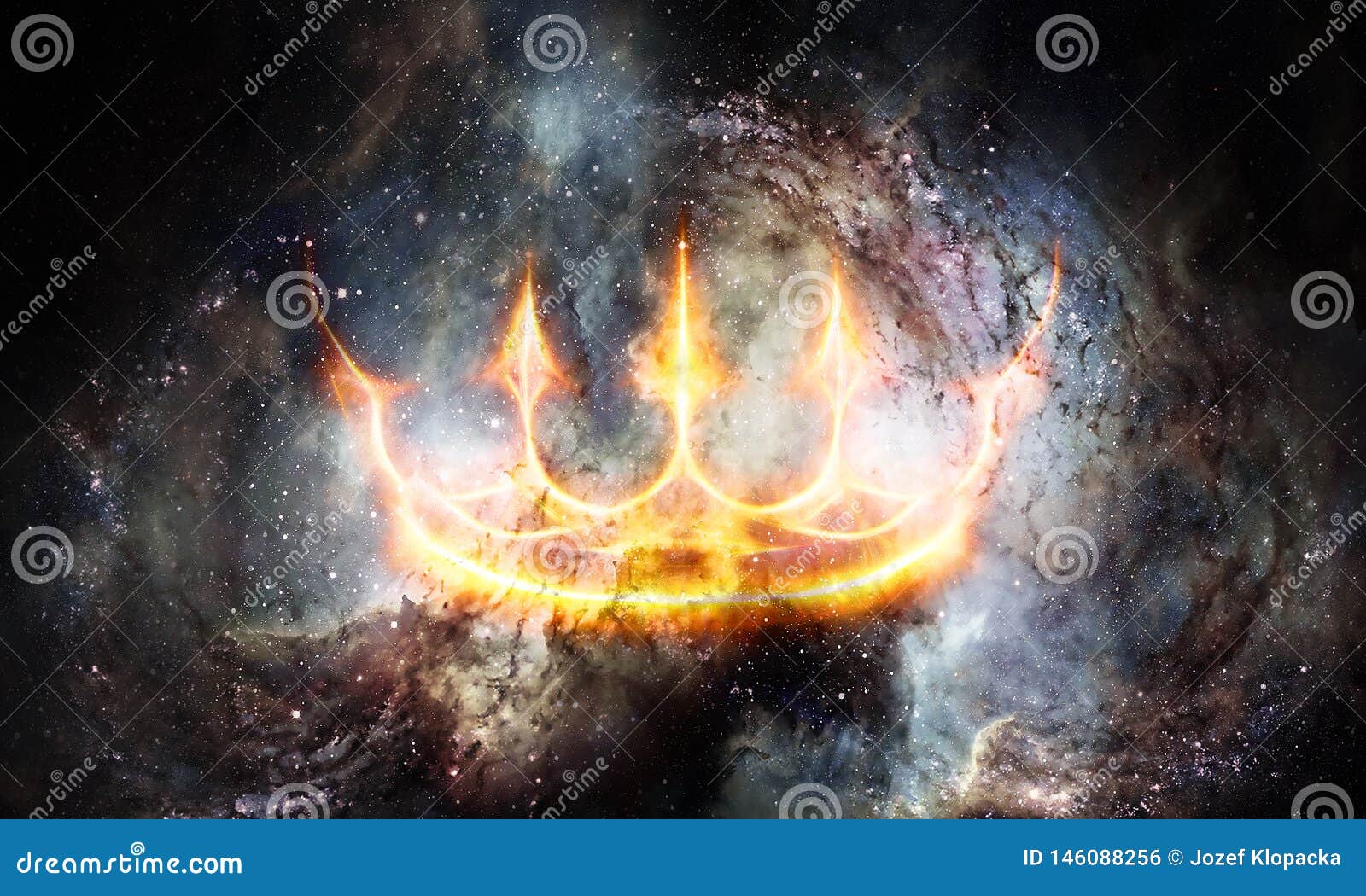 Royal Crown in Cosmic Space. Light Crown. Stock Illustration ...