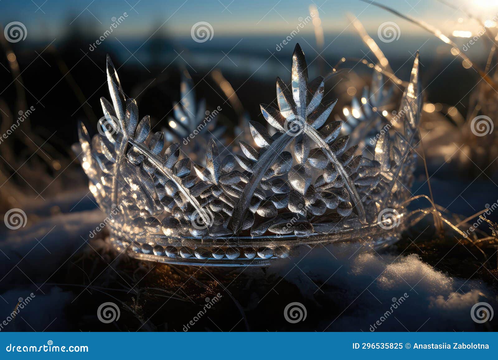 Royal Crown of Ice Crystals, Sparkling in the Winter Sunlight ...