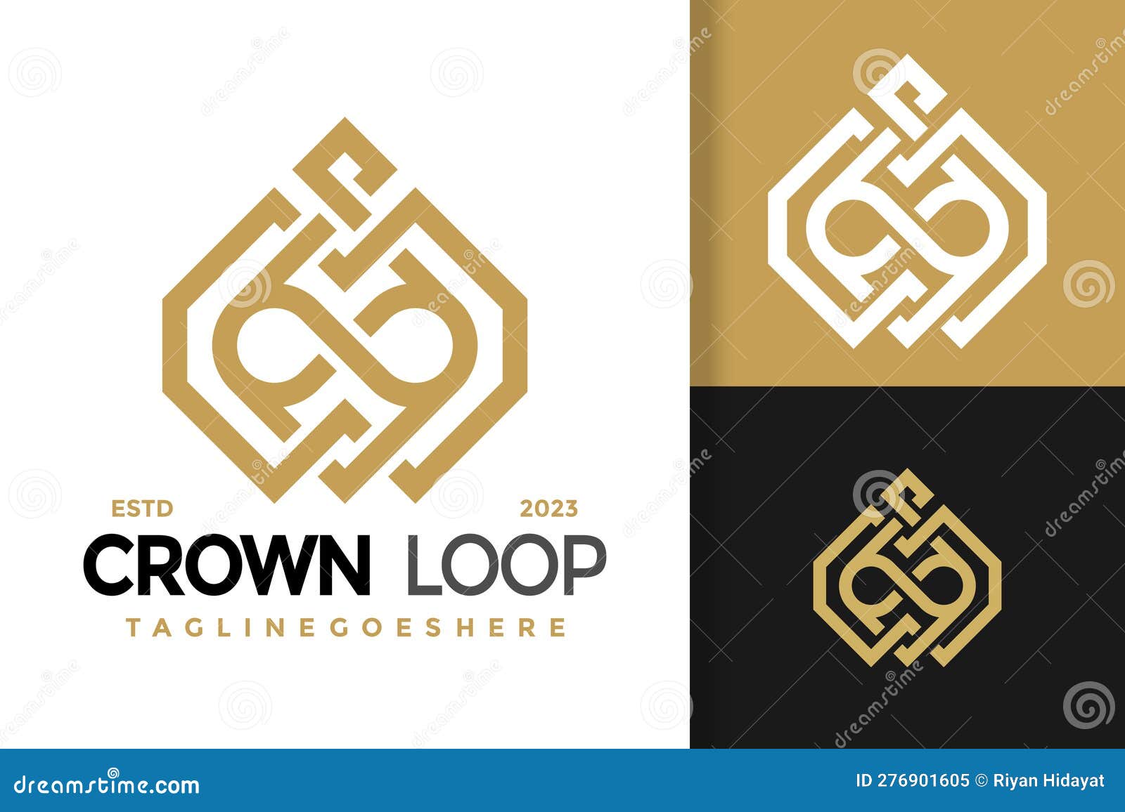 Royal Crown Infinity Logo Vector Icon Illustration Stock Vector ...
