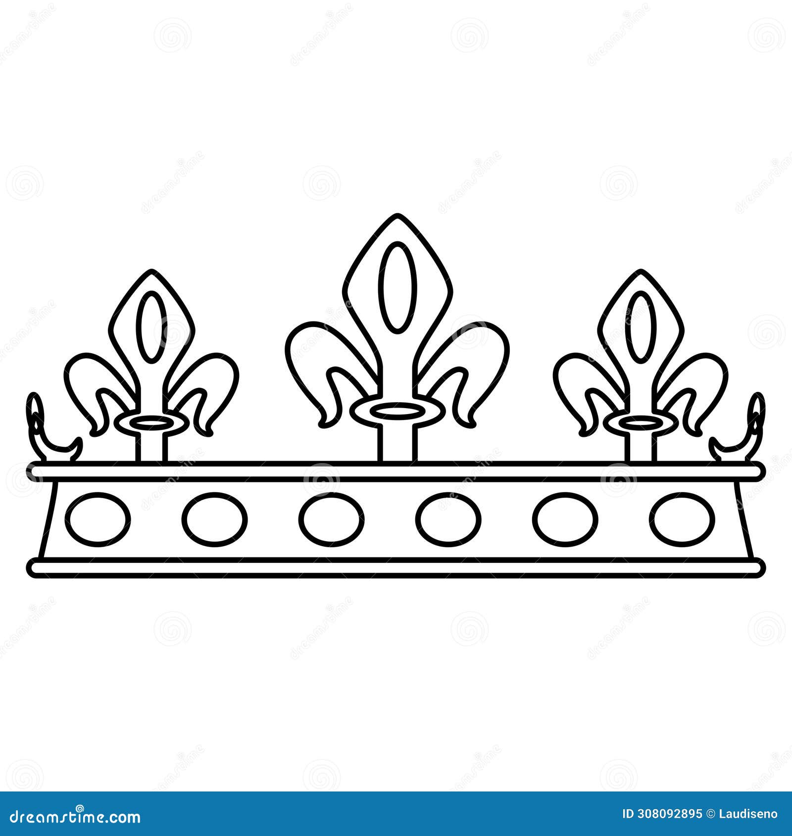Royal Crown Outline Icon Vector Stock Vector - Illustration of ...