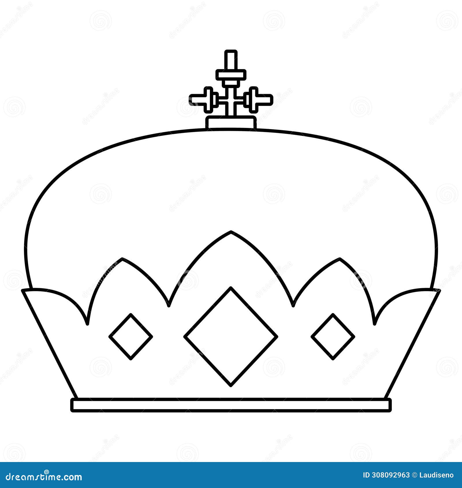 Royal Crown Outline Icon Vector Stock Vector - Illustration of princess ...