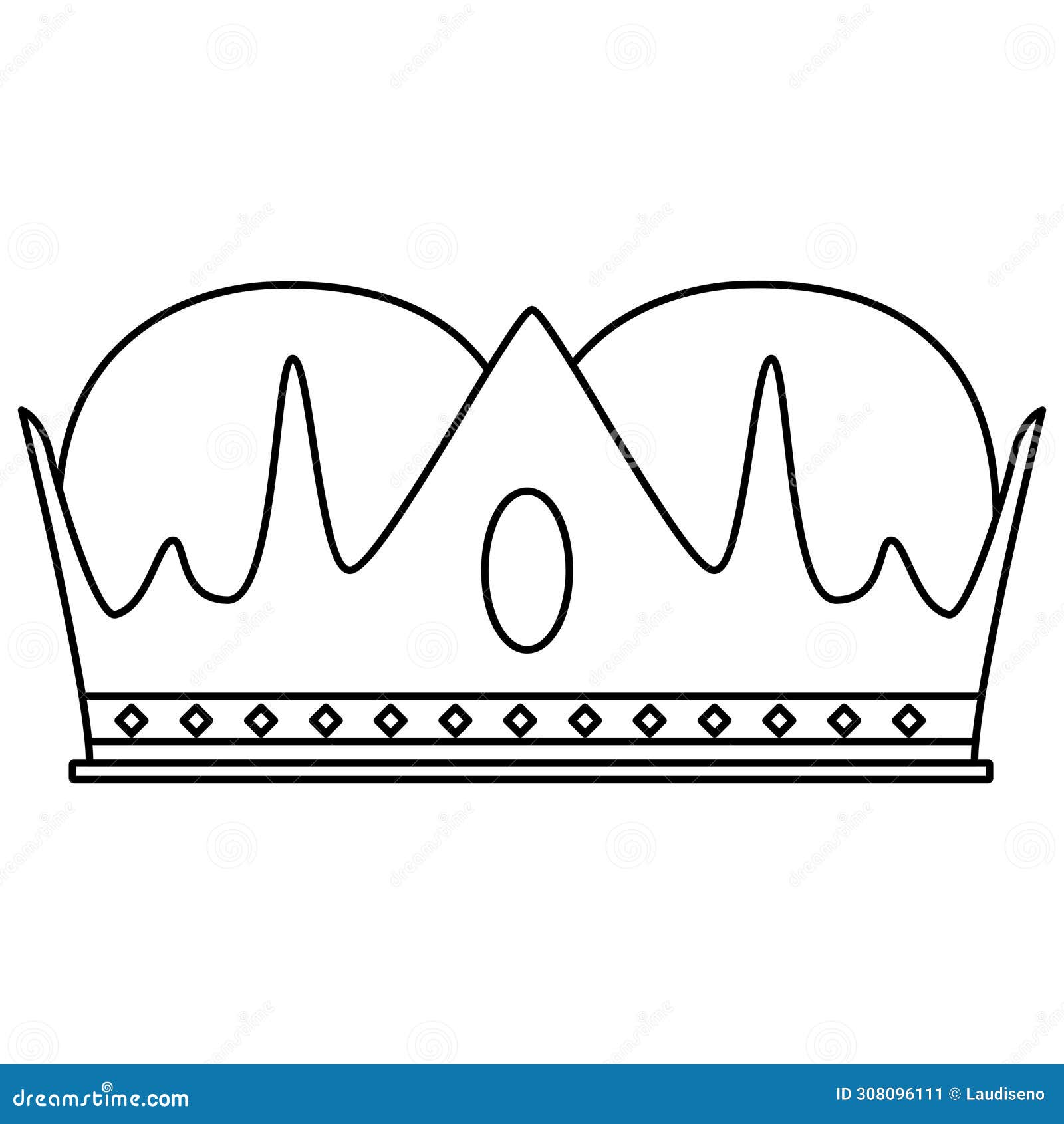 Royal Crown Outline Icon Vector Stock Illustration - Illustration of ...