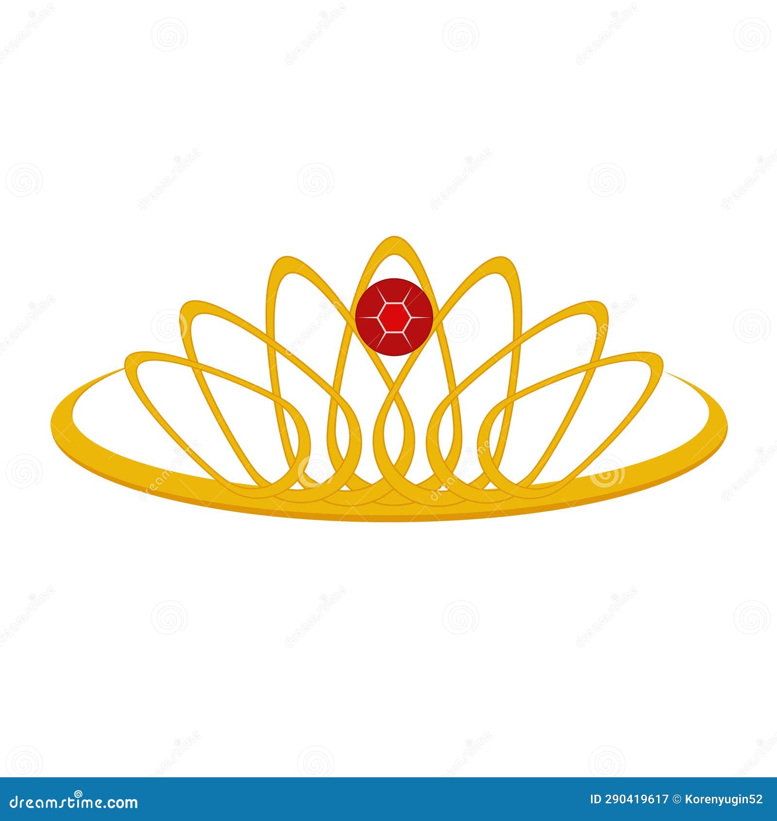 Royal Crown with Ruby Stone Stock Illustration - Illustration of king ...