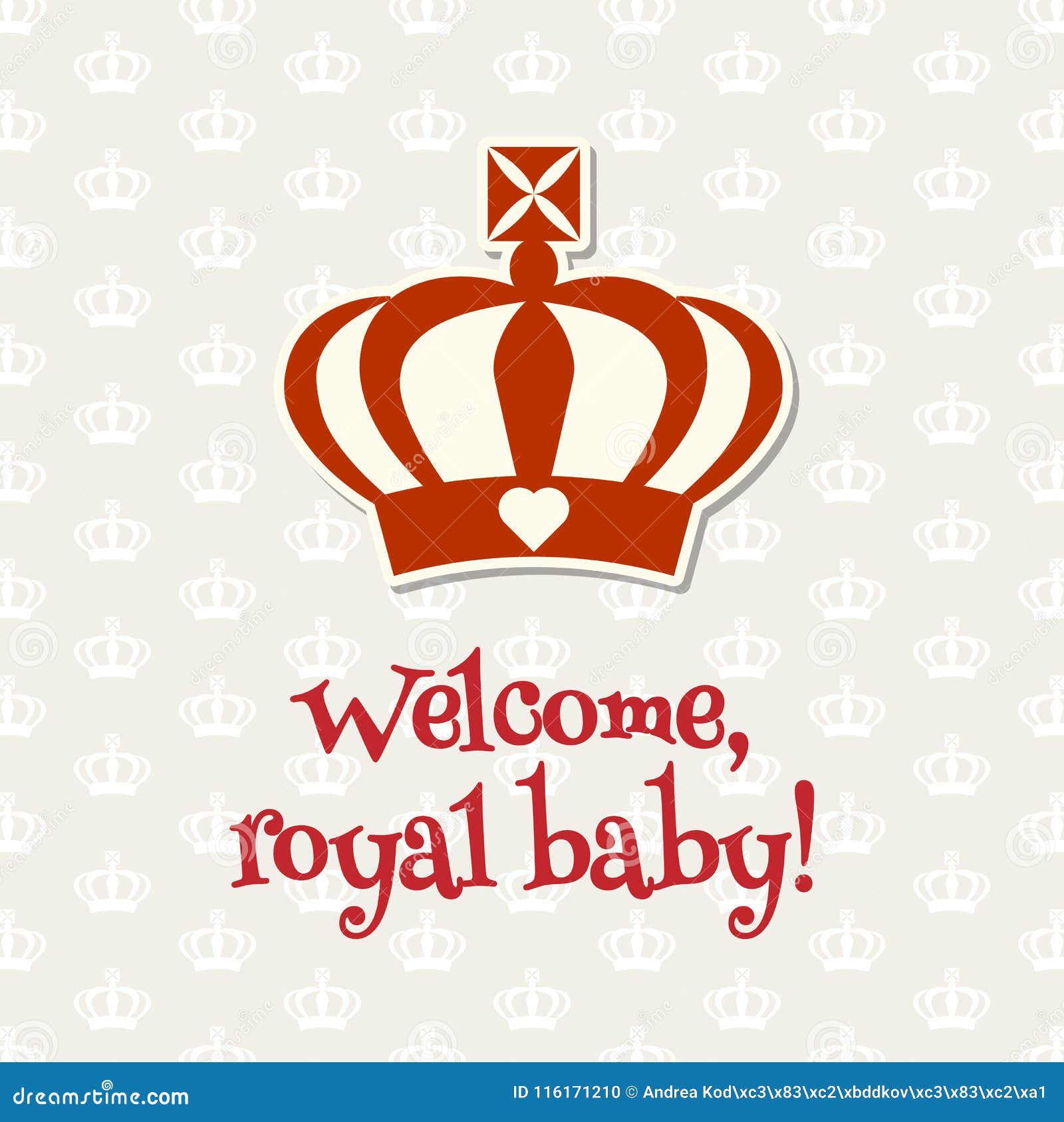 Royal Crown with Text Welcome Royal Baby, Illustration Stock Vector ...