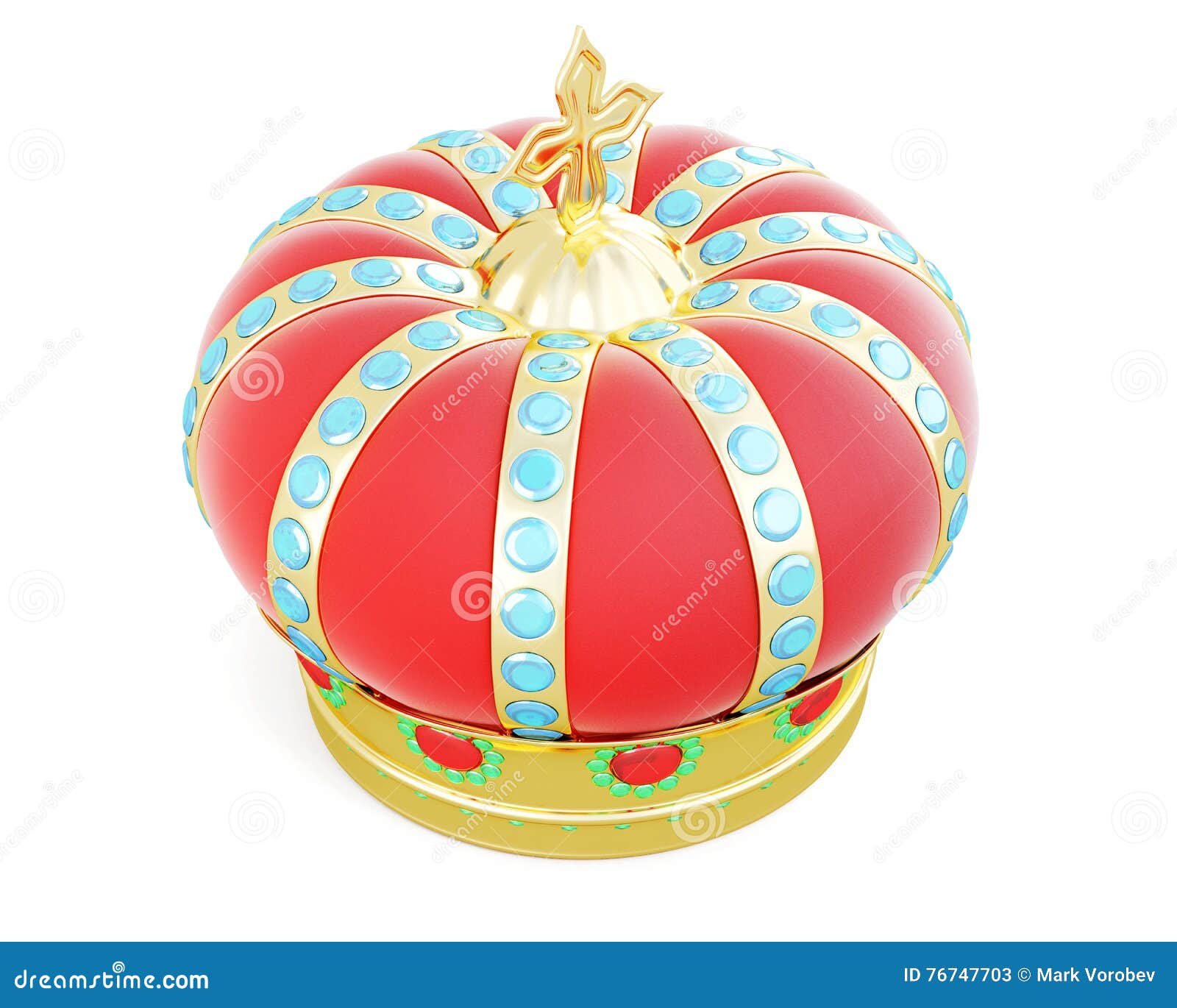 Royal Crown on White Background. 3d Rendering Stock Illustration ...