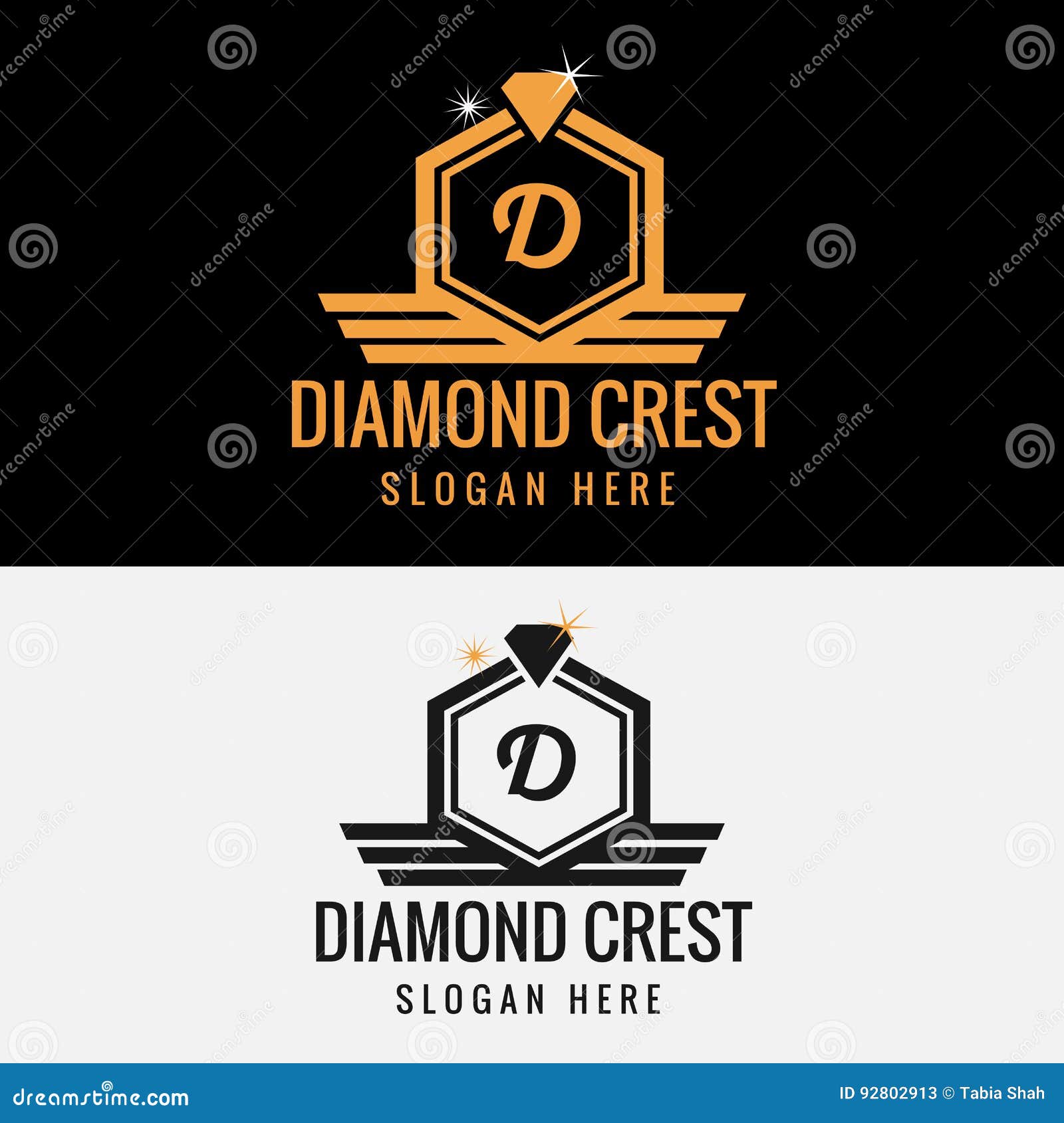 Royal Diamond Crest Logo Template Stock Vector - Illustration of crown ...
