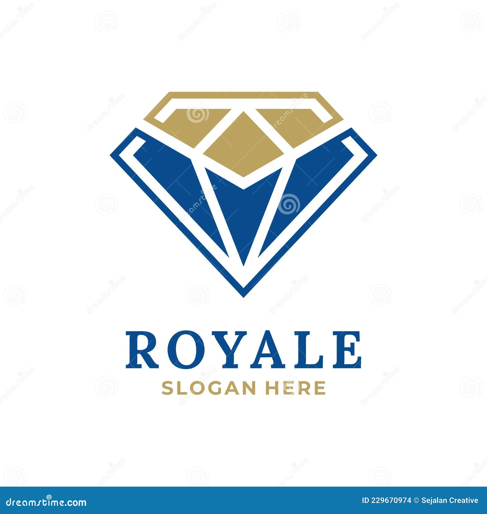 Royal Diamond Elegant Logo stock vector. Illustration of line - 229670974