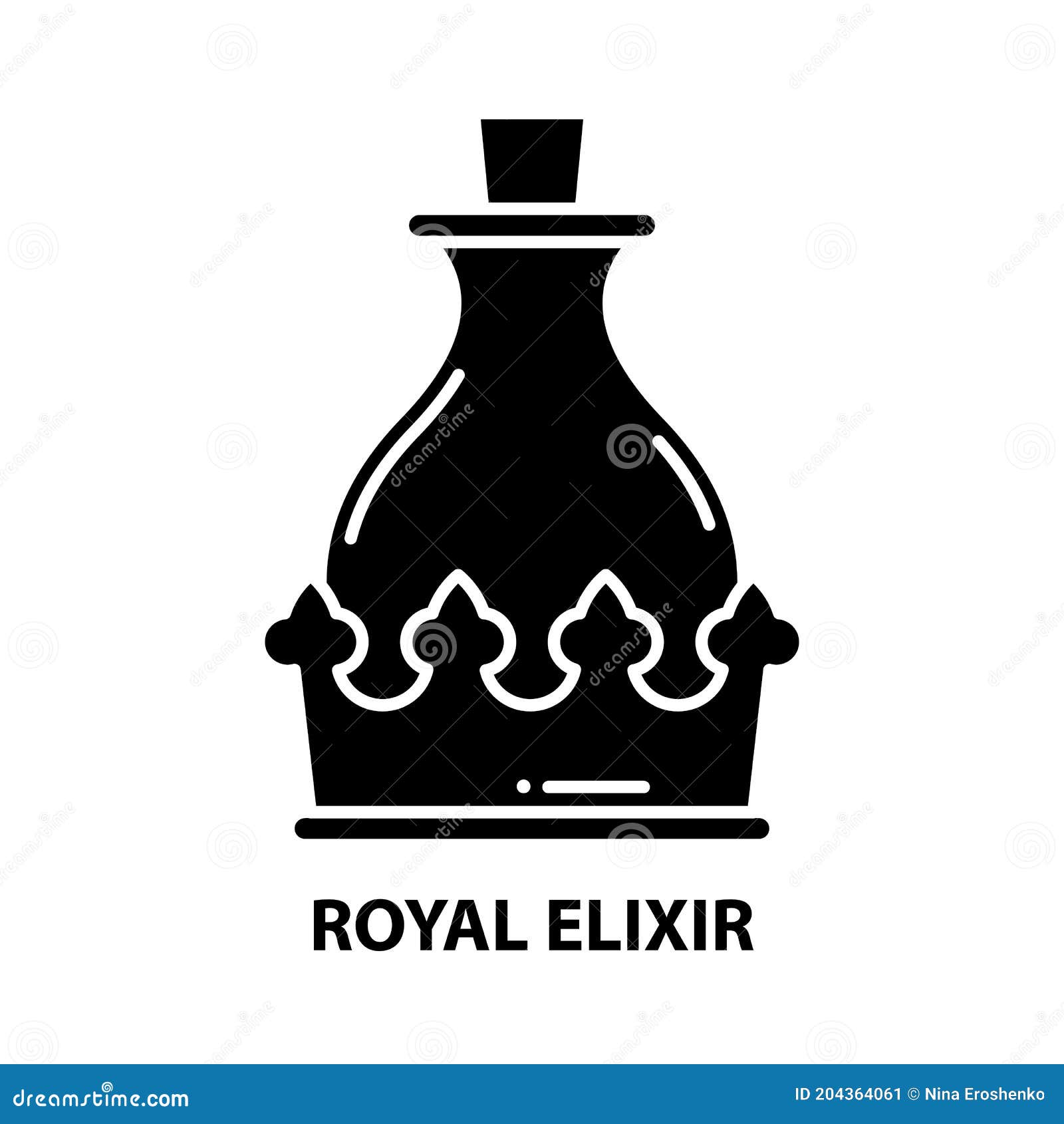 Royal Elixir Icon, Black Vector Sign with Editable Strokes, Concept ...