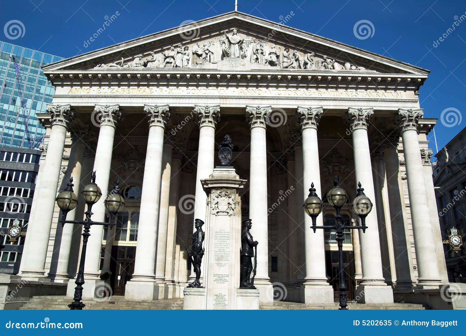 Royal Exchange (London) stock image. Image of place, street - 5202635