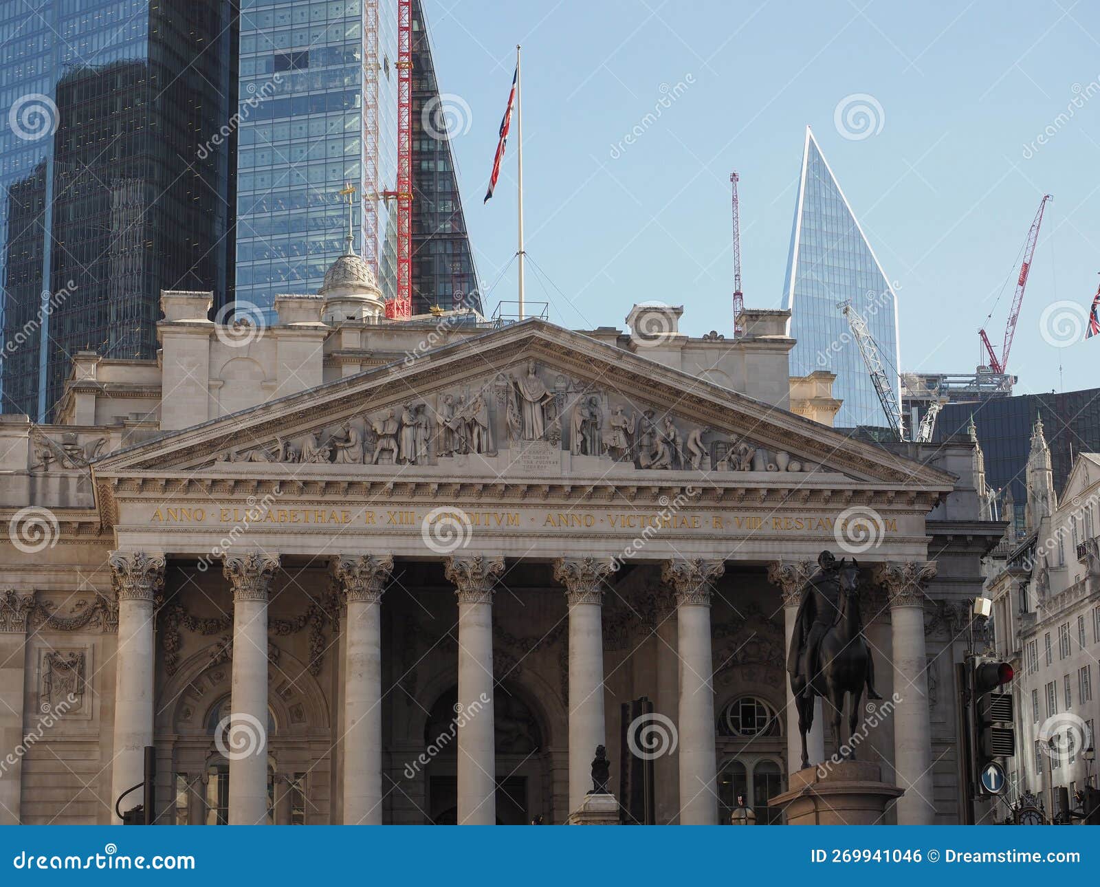 Royal Exchange in London stock photo. Image of european - 269941046