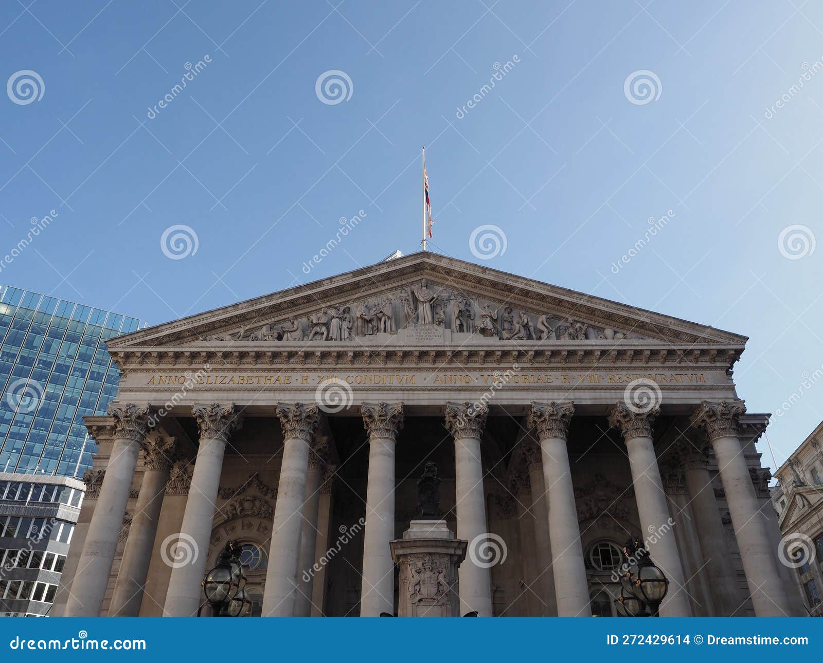 Royal Exchange in London editorial stock image. Image of architecture ...