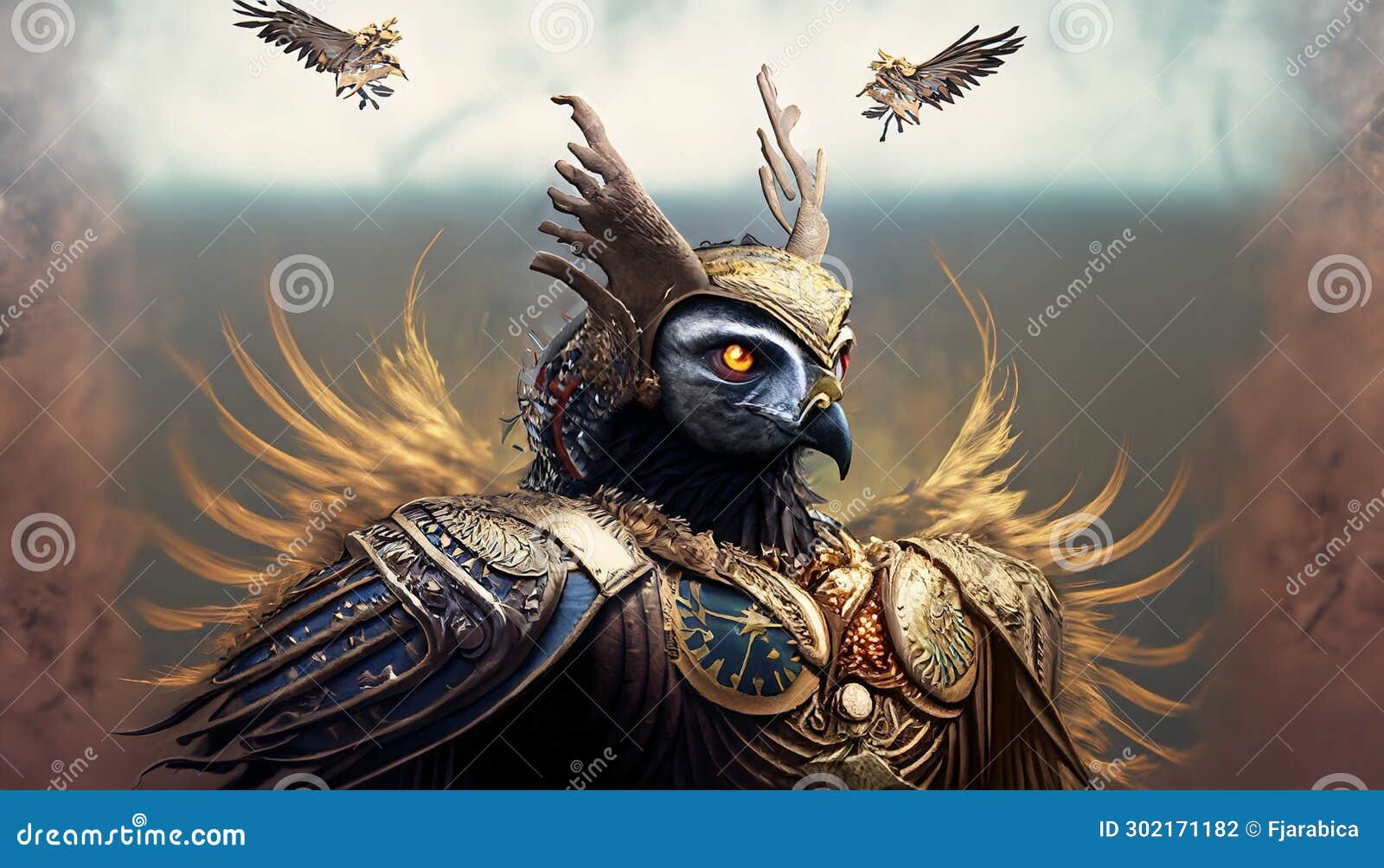 Royal falcon in armor stock illustration. Illustration of golden ...