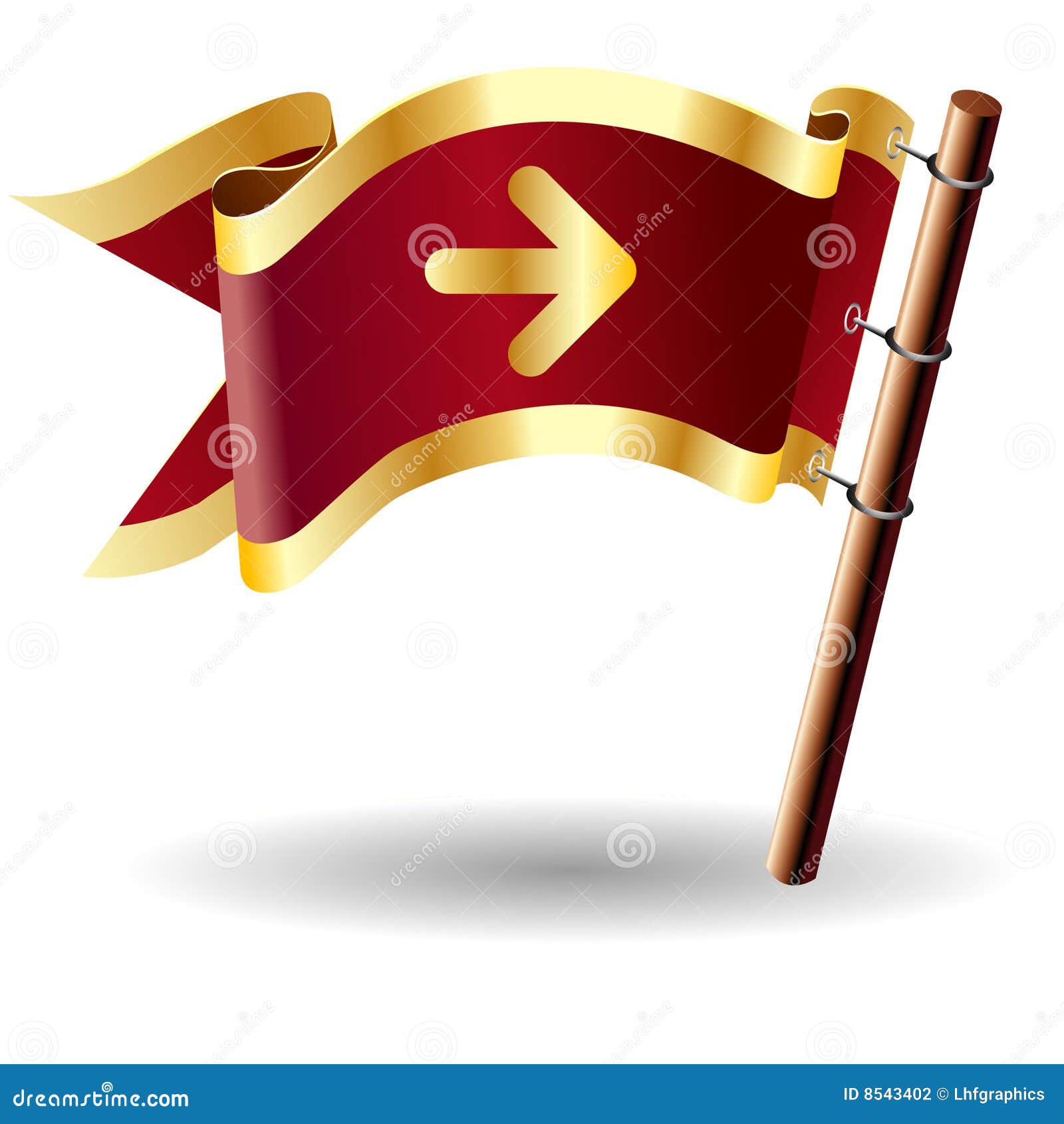 Royal Flag Button with Directional Arrow Ic Stock Vector - Illustration ...