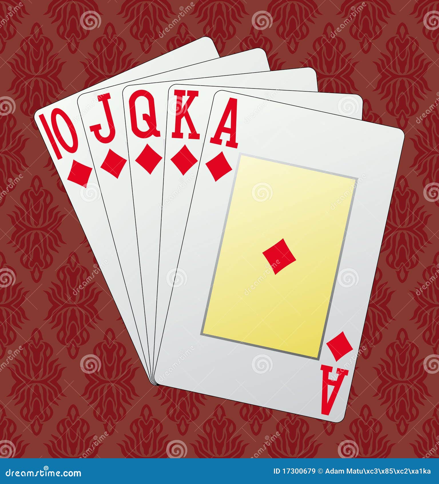 Royal flush stock vector. Illustration of deck, card - 17300679