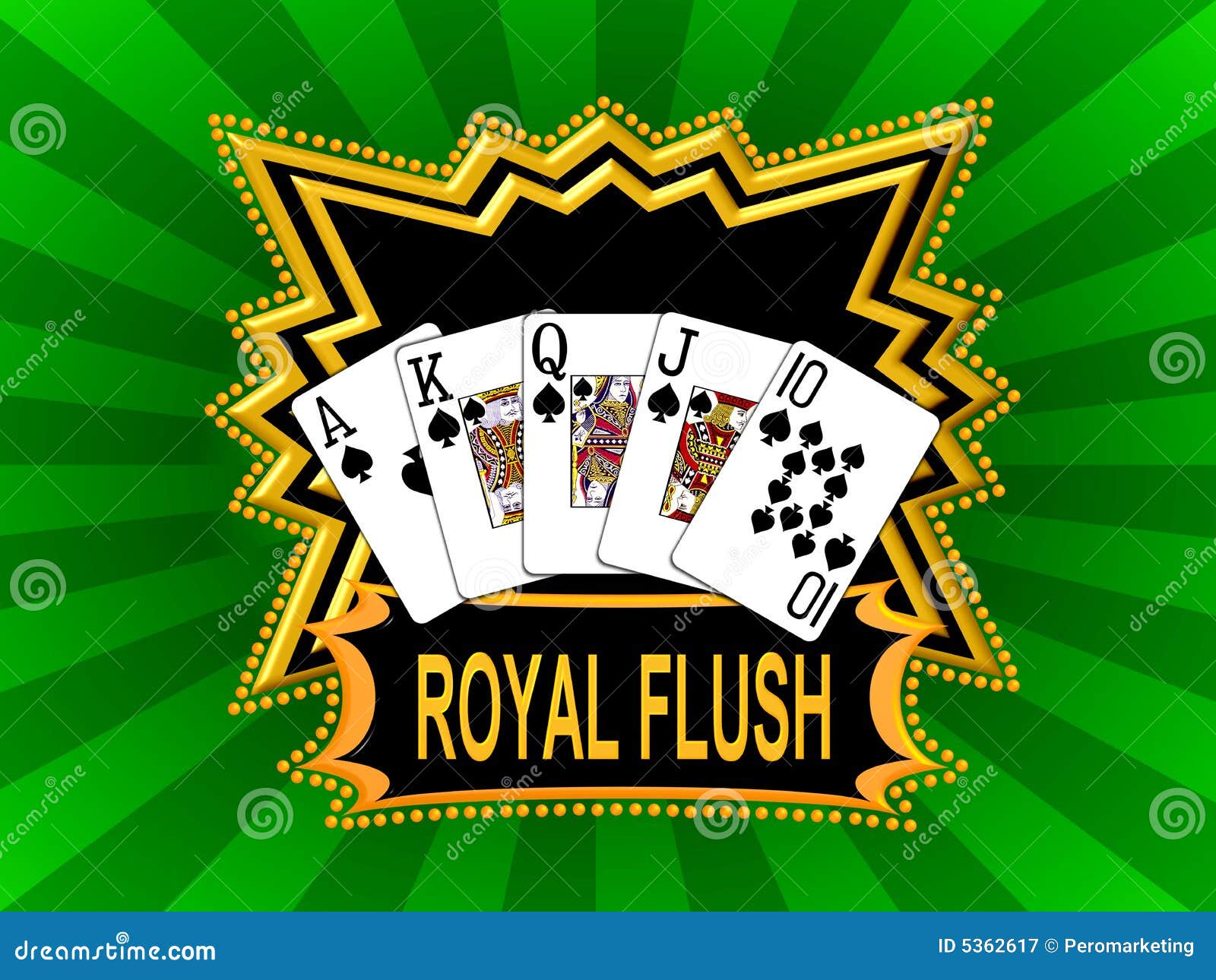 Royal flush stock illustration. Illustration of background - 5362617