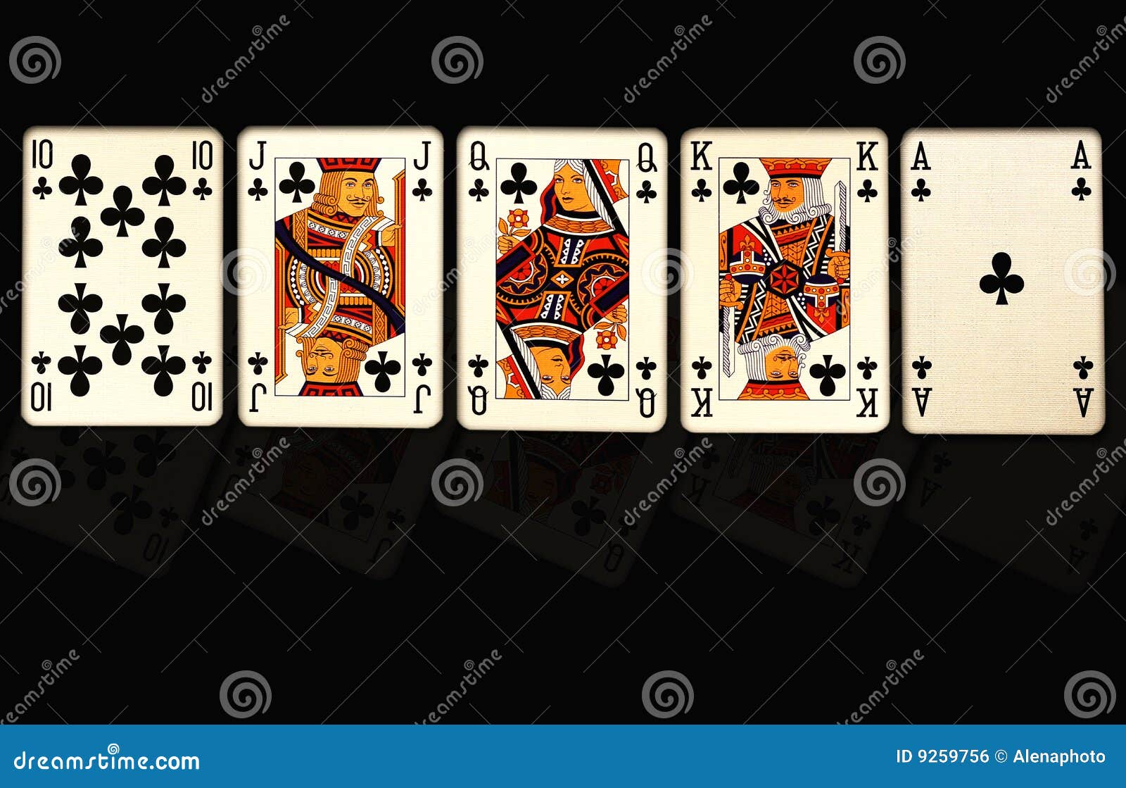 Royal flush stock photo. Image of reflexion, gambling - 9259756