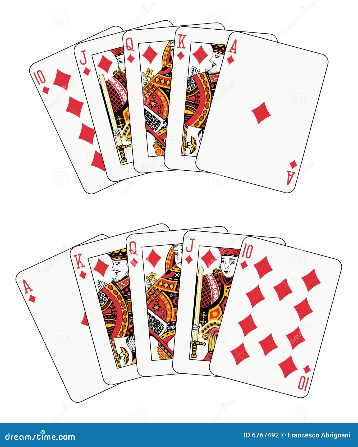 Royal Flush diamond stock vector. Illustration of heart - 6767492