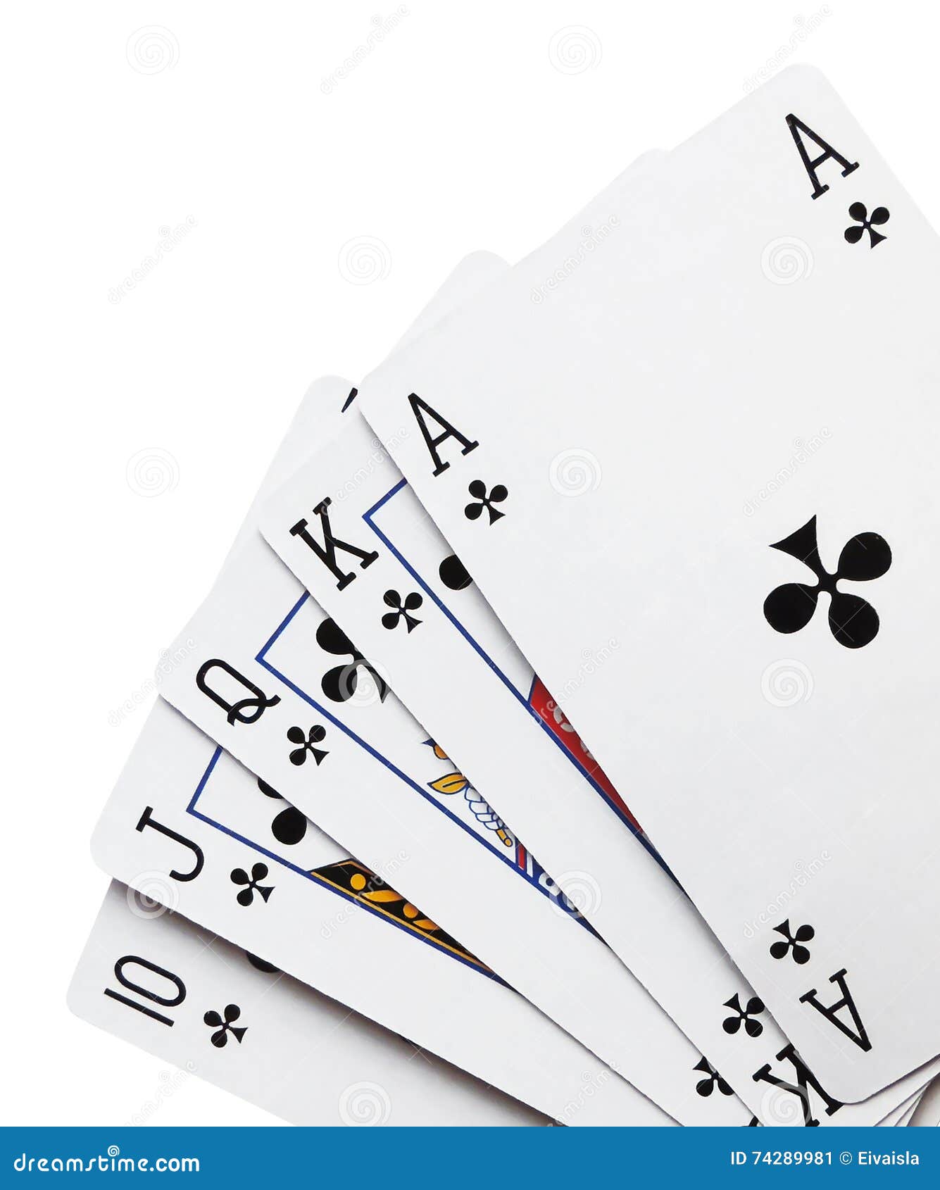 Royal flush, playing cards stock image. Image of chance - 74289981