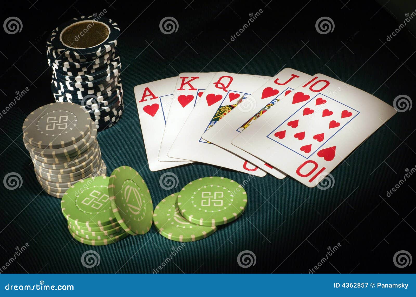Royal Flush poker stock image. Image of table, gamble - 4362857