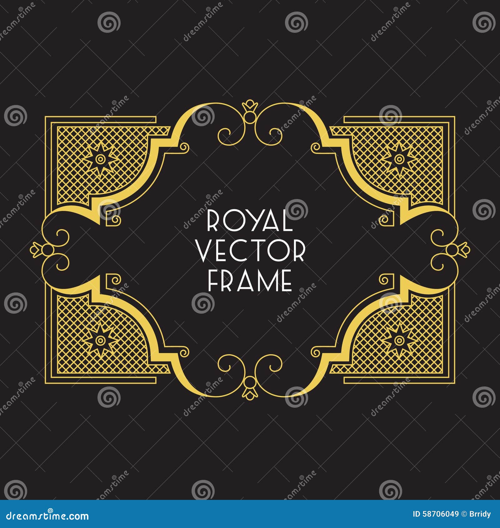 Royal Frame with Copy Space for Text in Trendy Stock Vector ...