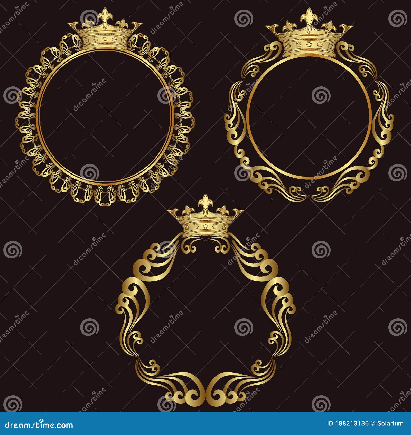 Royal frames stock vector. Illustration of golden, king - 188213136