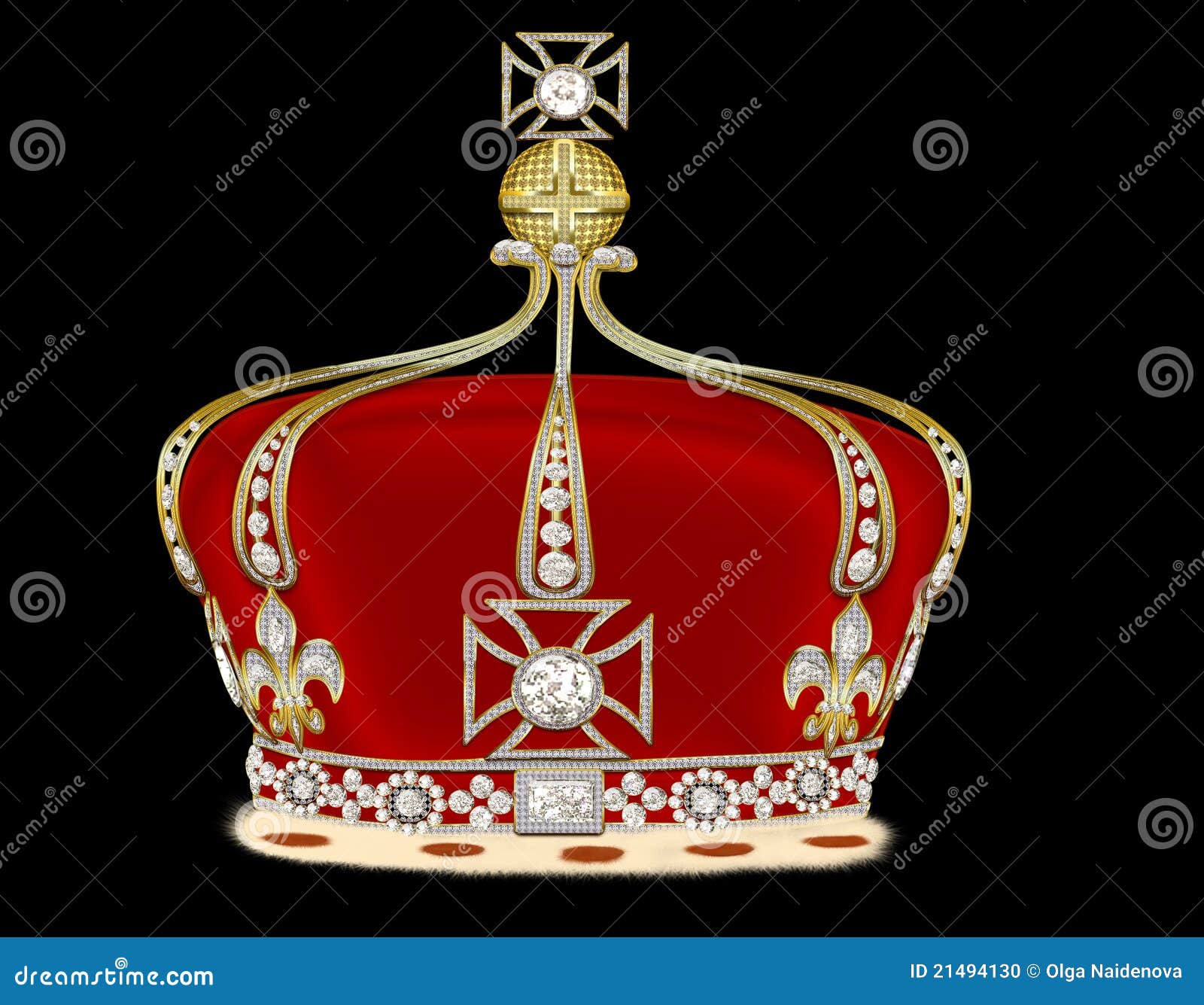Royal Gold Corona on Black Background Stock Illustration - Illustration ...