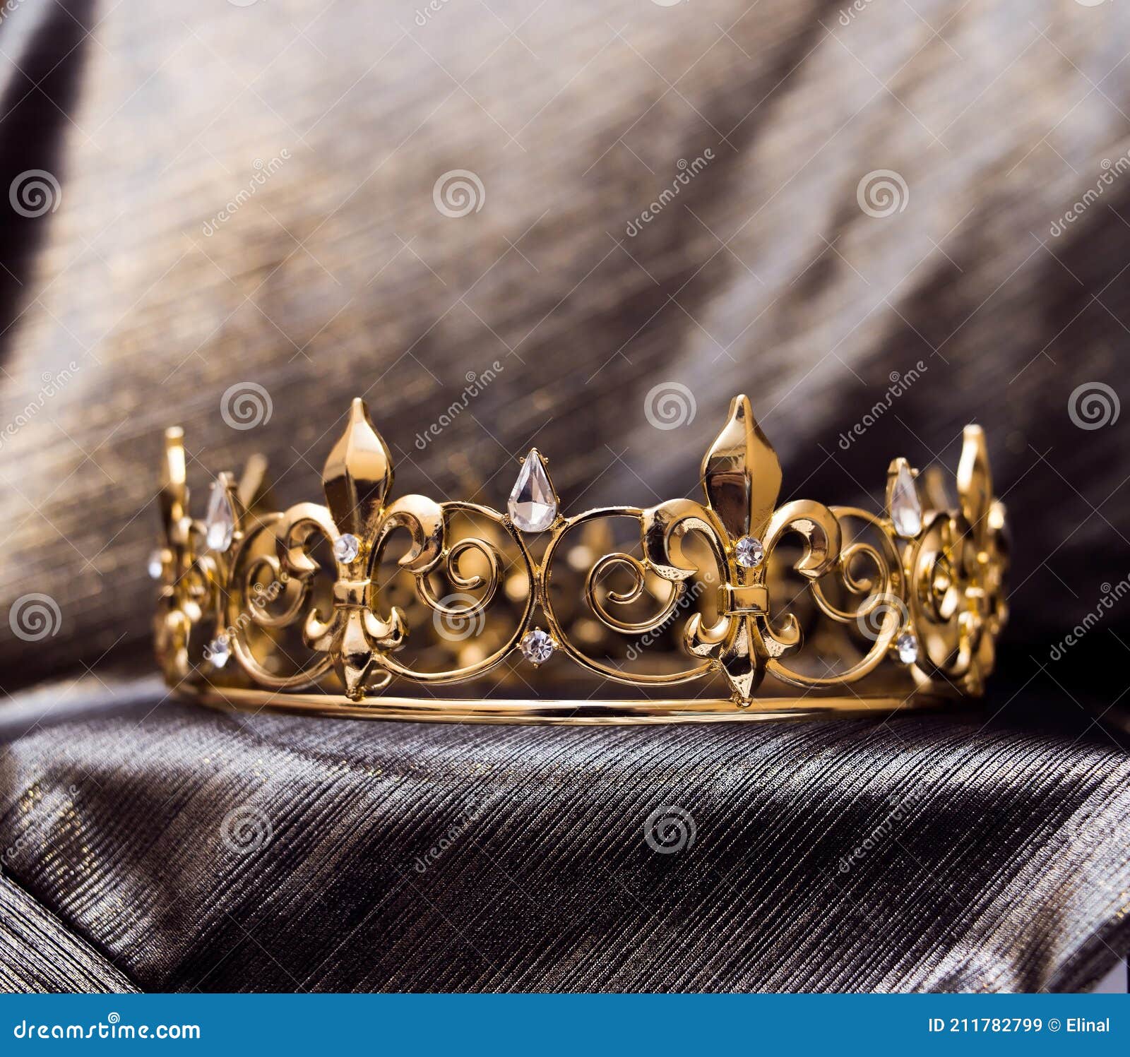 Royal Gold Crown with Fleur De Lys Elements. Luxury Stock Image - Image ...