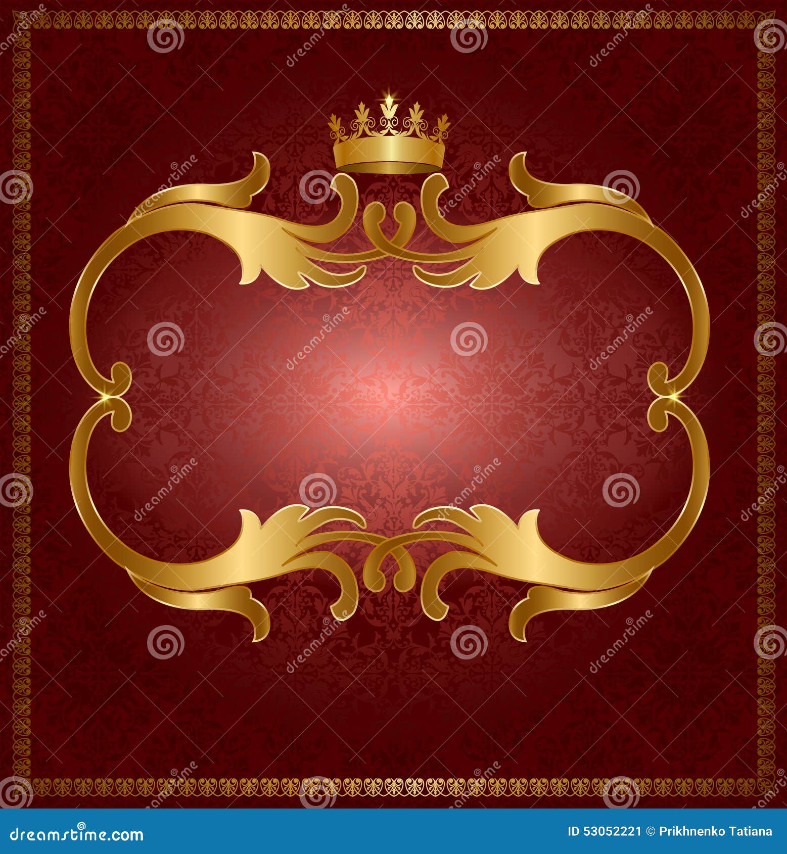 Royal gold frame stock illustration. Illustration of decoration - 53052221