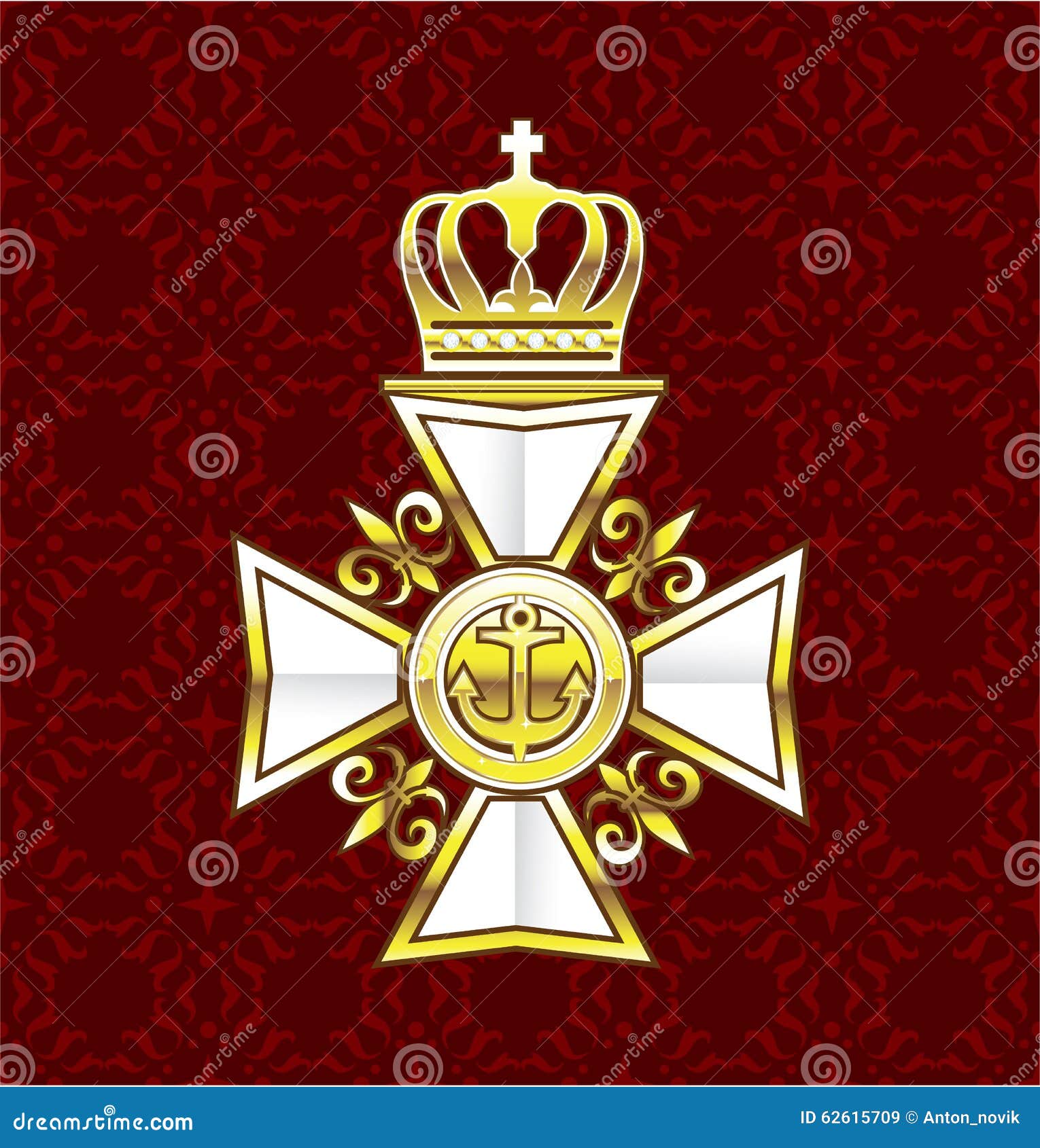 Royal Gold White Navy Cross Stock Vector - Illustration of knight, file ...