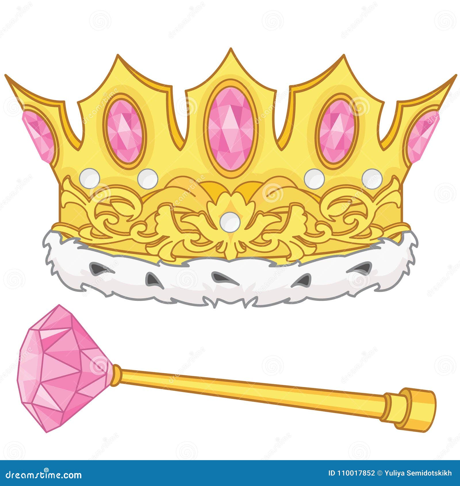 Royal Golden Crown and Scepter Stock Vector - Illustration of vector ... Royal Golden Crown and Scepter Stock Vector - Illustration of vector ...