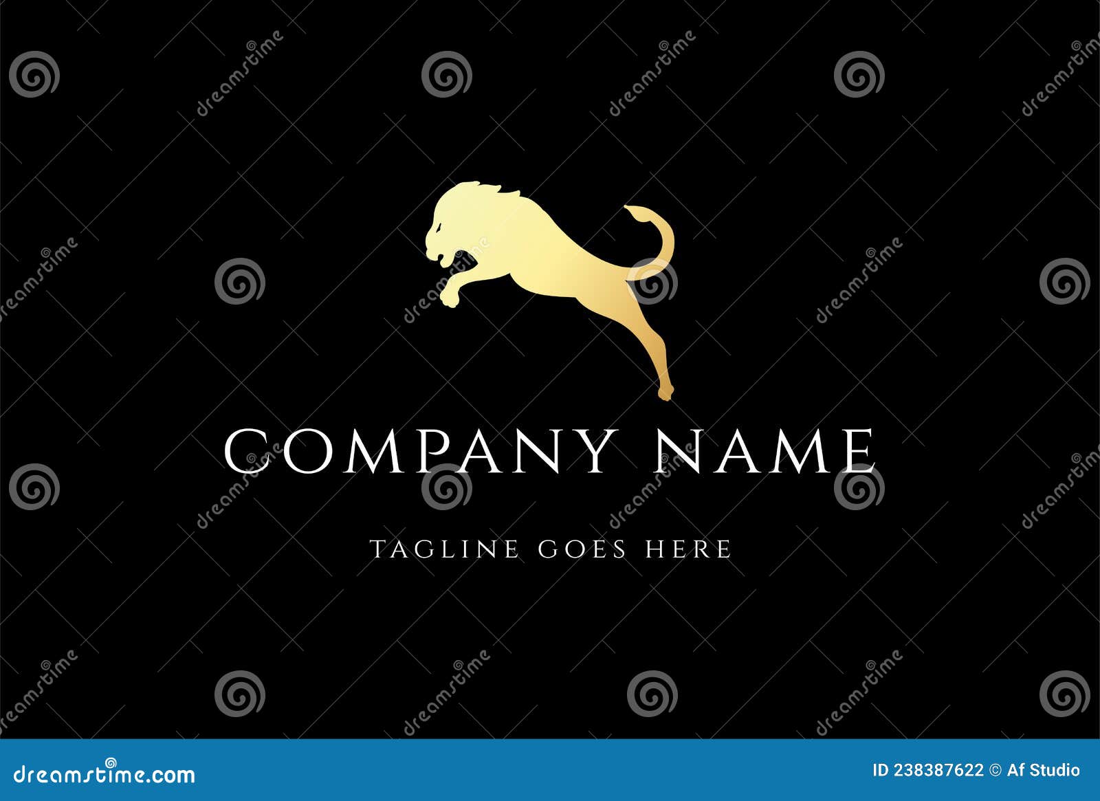 Royal Golden Jumping Running Lion Crest Logo Design Vector Stock Vector ...