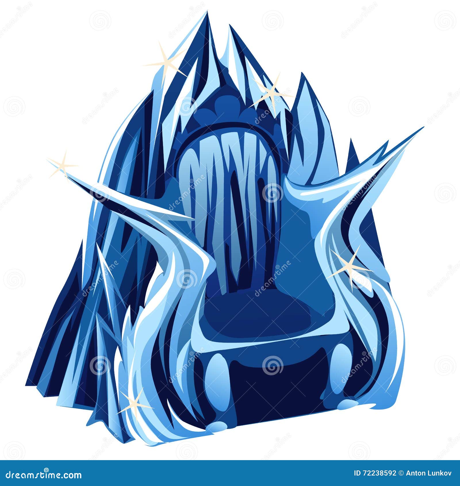 Royal Gothic Throne Of Ice, Image In Cartoon Style Vector Illustration ...