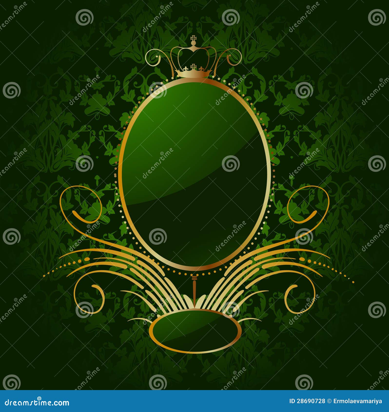 Royal Green Background with Golden Frame. Vector Stock Vector ...