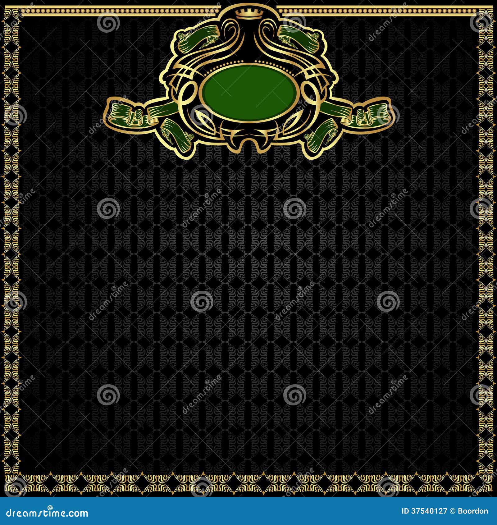 Royal Green Background With Golden Frame. Vector | CartoonDealer.com ...