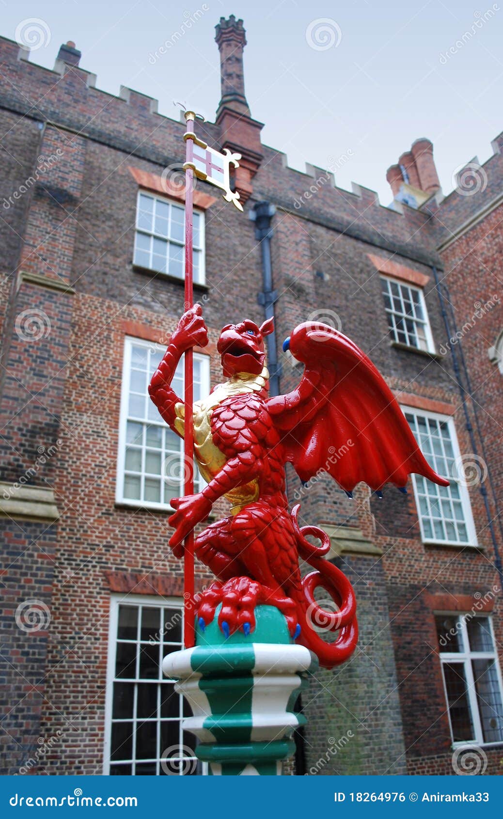 Royal heraldic dragon stock photo. Image of building - 18264976